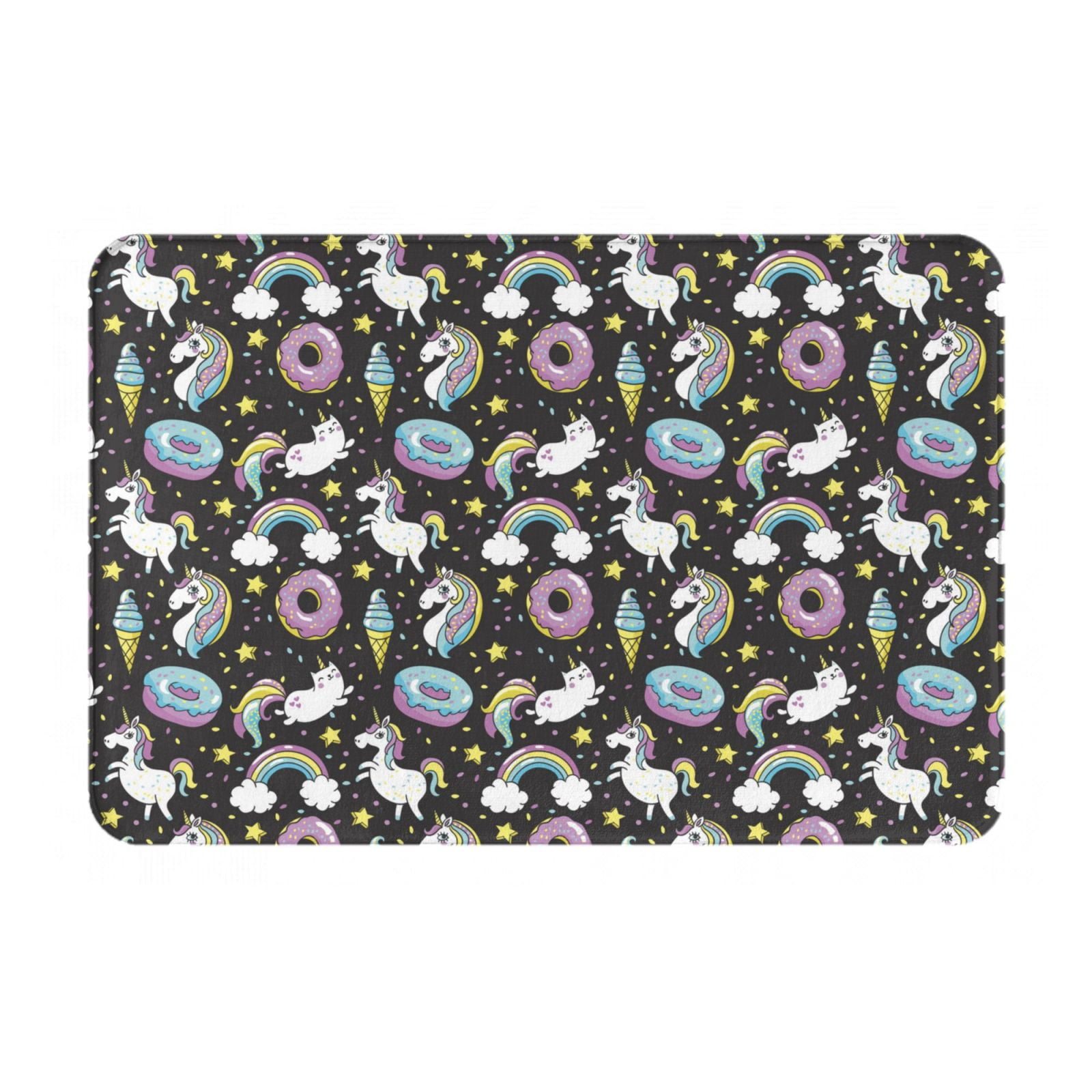 Front Door Mat Indoor Outdoor Outside Entrance - Cute Cartoon Rainbow ...