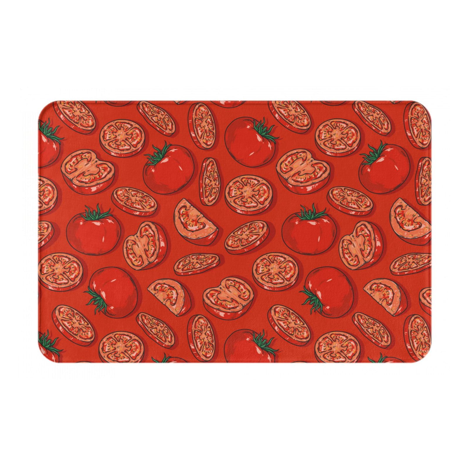 Front Door Mat Indoor Outdoor Outside Entrance - Cute Red Tomato Piece ...