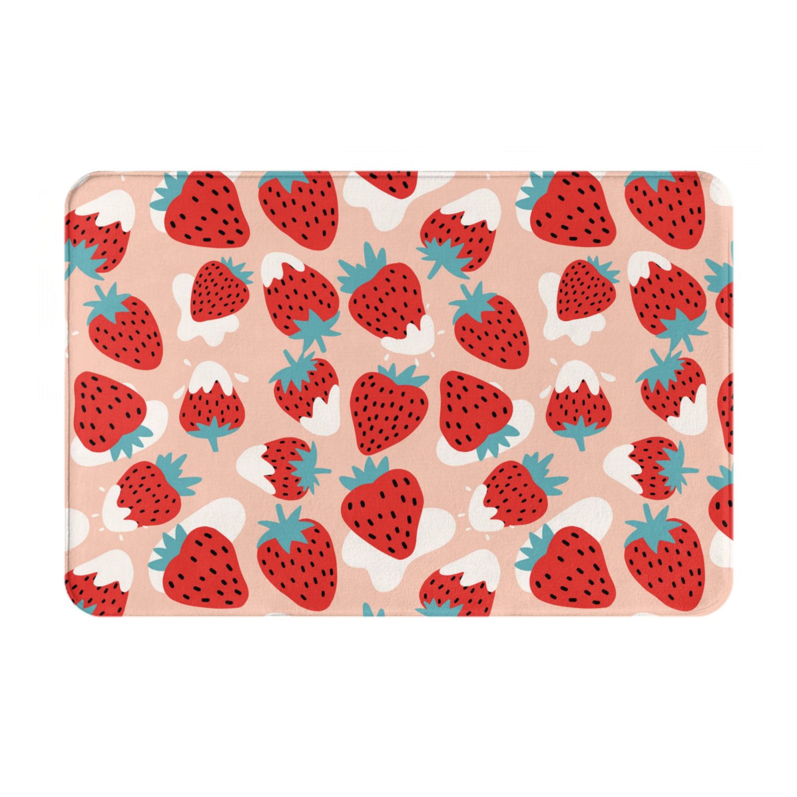 Front Door Mat Indoor Outdoor Outside Entrance - Cute strawberry print ...