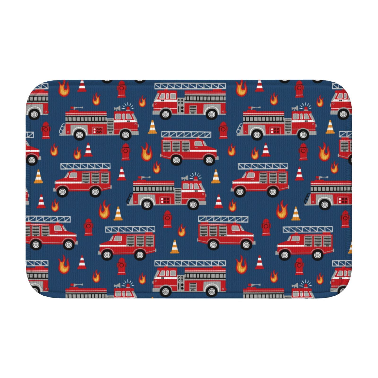 Front Door Mat Indoor Outdoor Outside Entrance - Fire Truck 1 16*24in ...