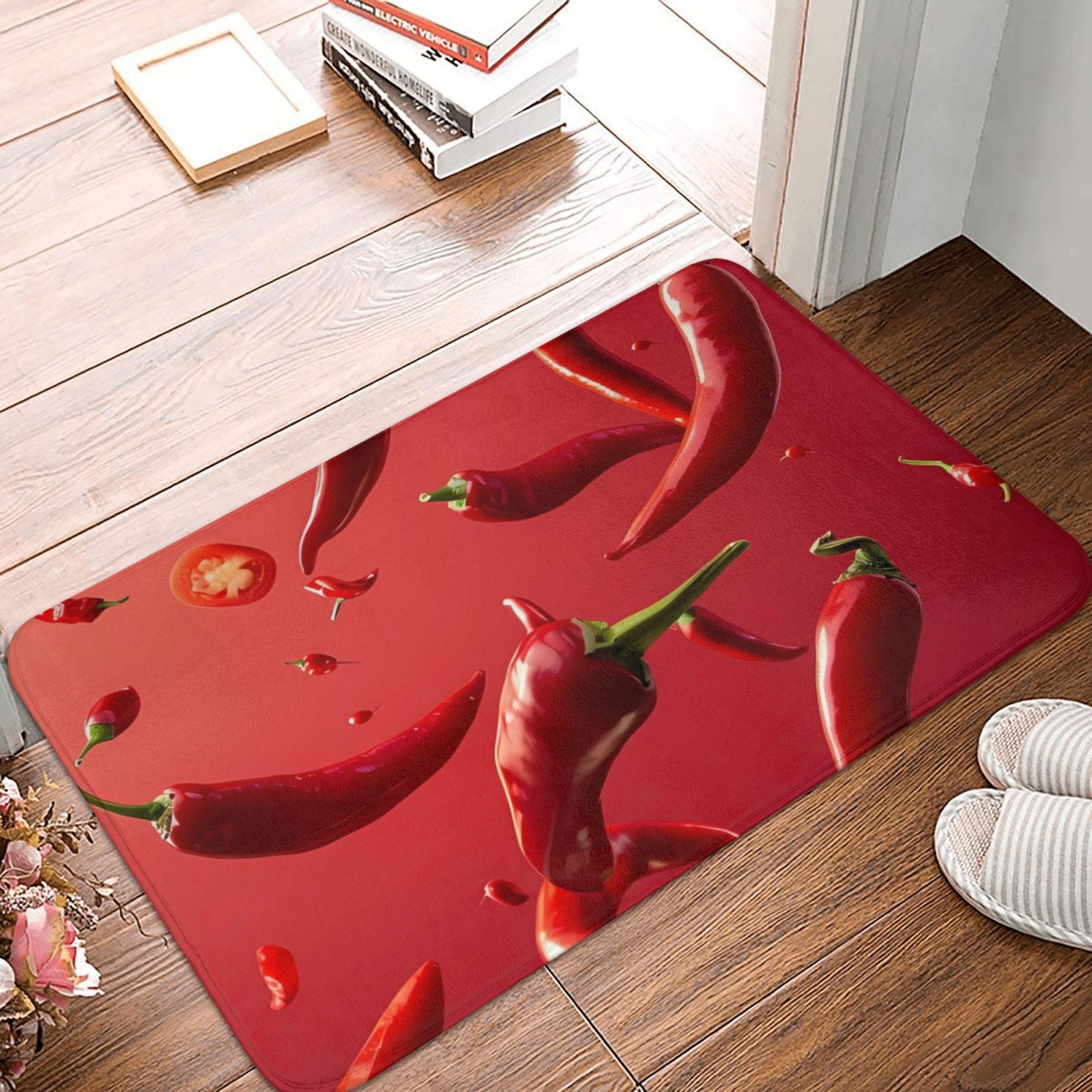 Front Door Mat Indoor Outdoor Outside Entrance - Floating Red Chili ...