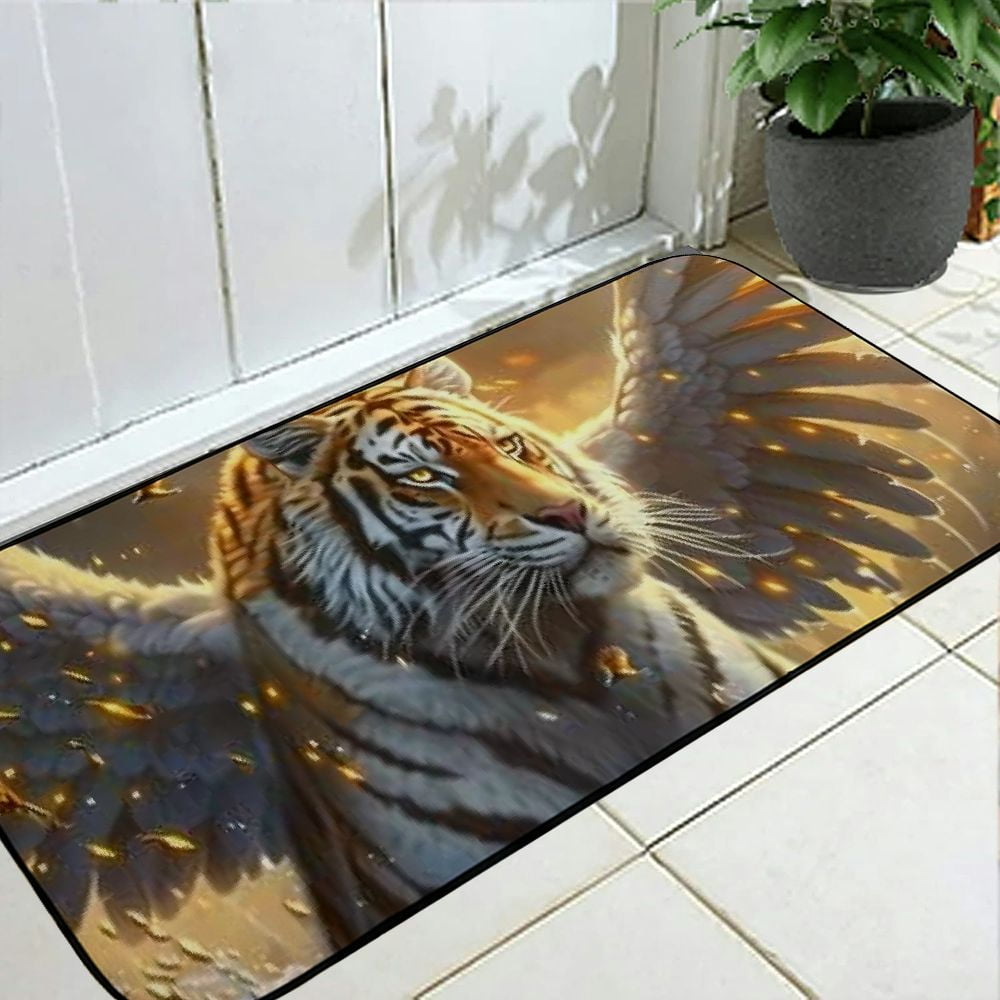 Front Door Mat Indoor Outdoor Outside Entrance - Golden White Tiger ...
