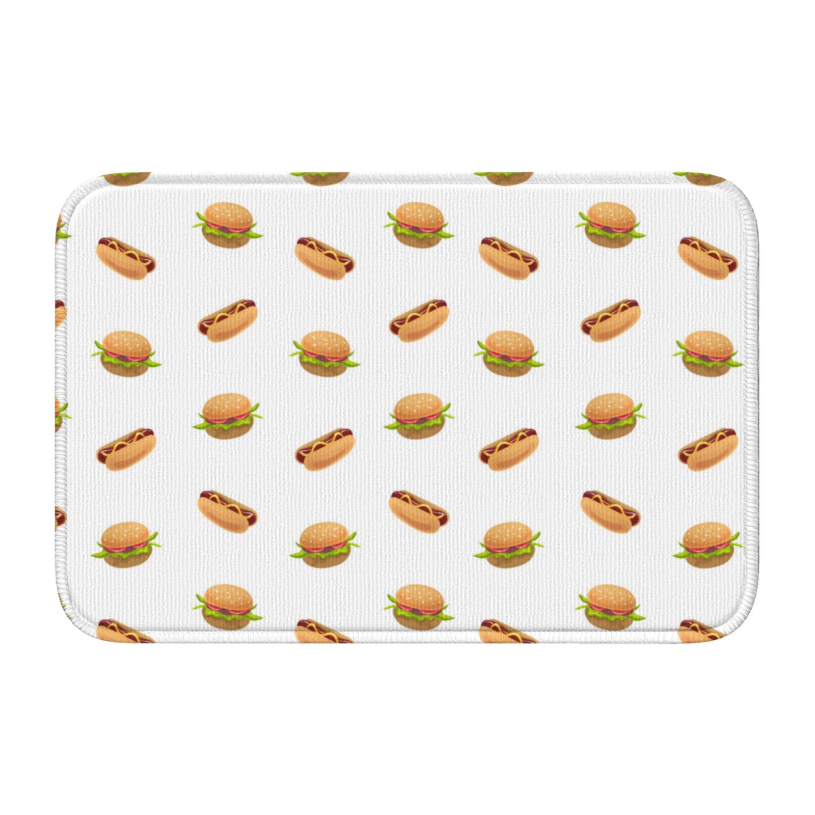 Front Door Mat Indoor Outdoor Outside Entrance - Hot Dog Burger Print ...