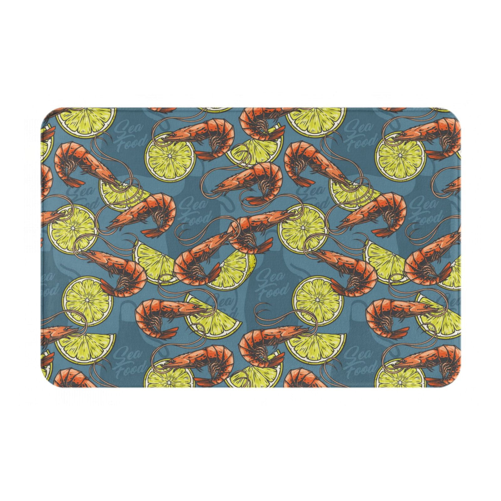 Front Door Mat Indoor Outdoor Outside Entrance - Lemon Sliced Shrimp 16 ...