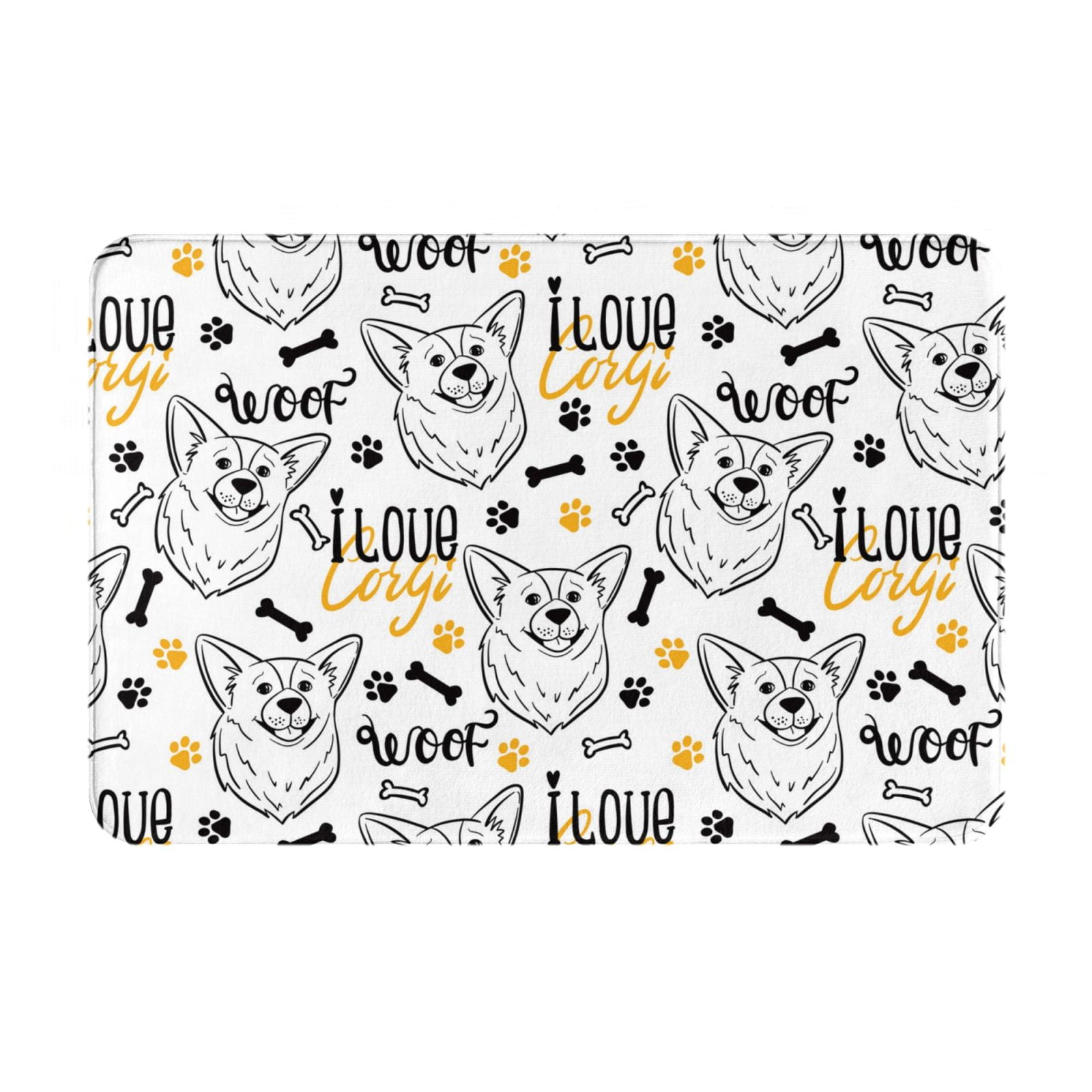 Front Door Mat Indoor Outdoor Outside Entrance - Minimalist Cute Corgi ...