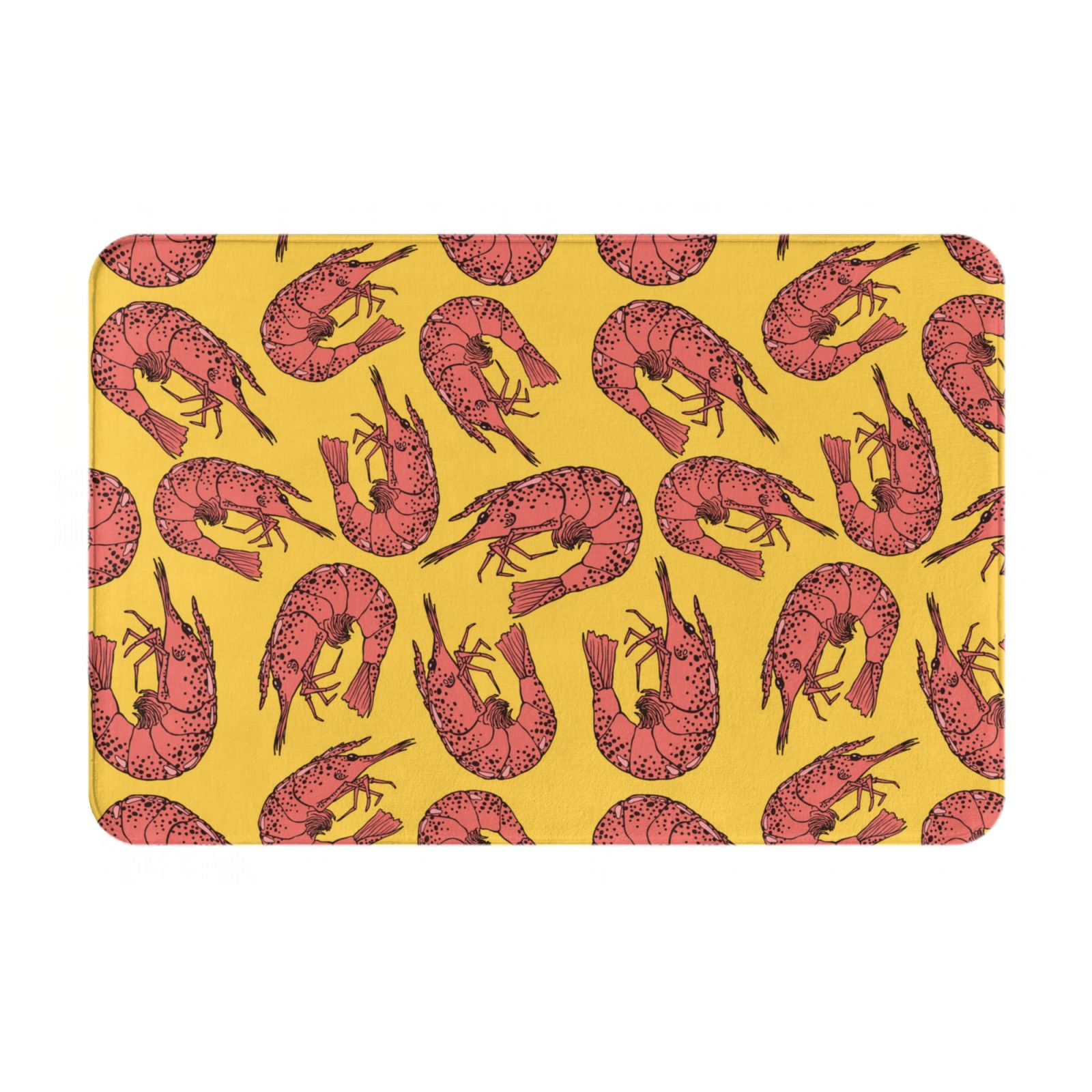 Front Door Mat Indoor Outdoor Outside Entrance - Red Shrimp Printed ...