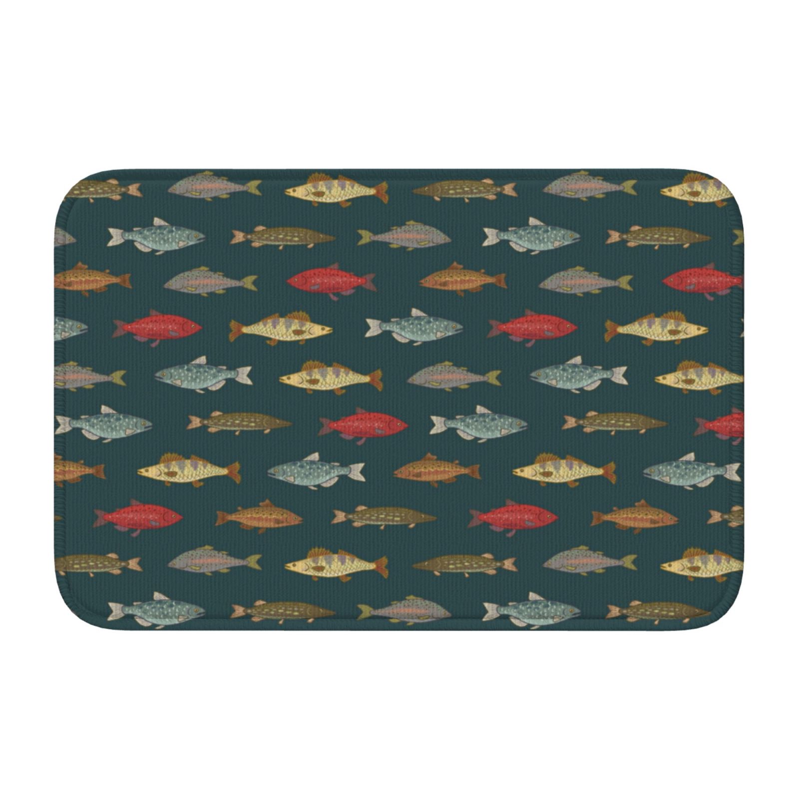 Front Door Mat Indoor Outdoor Outside Entrance - River Freshwater Fish ...