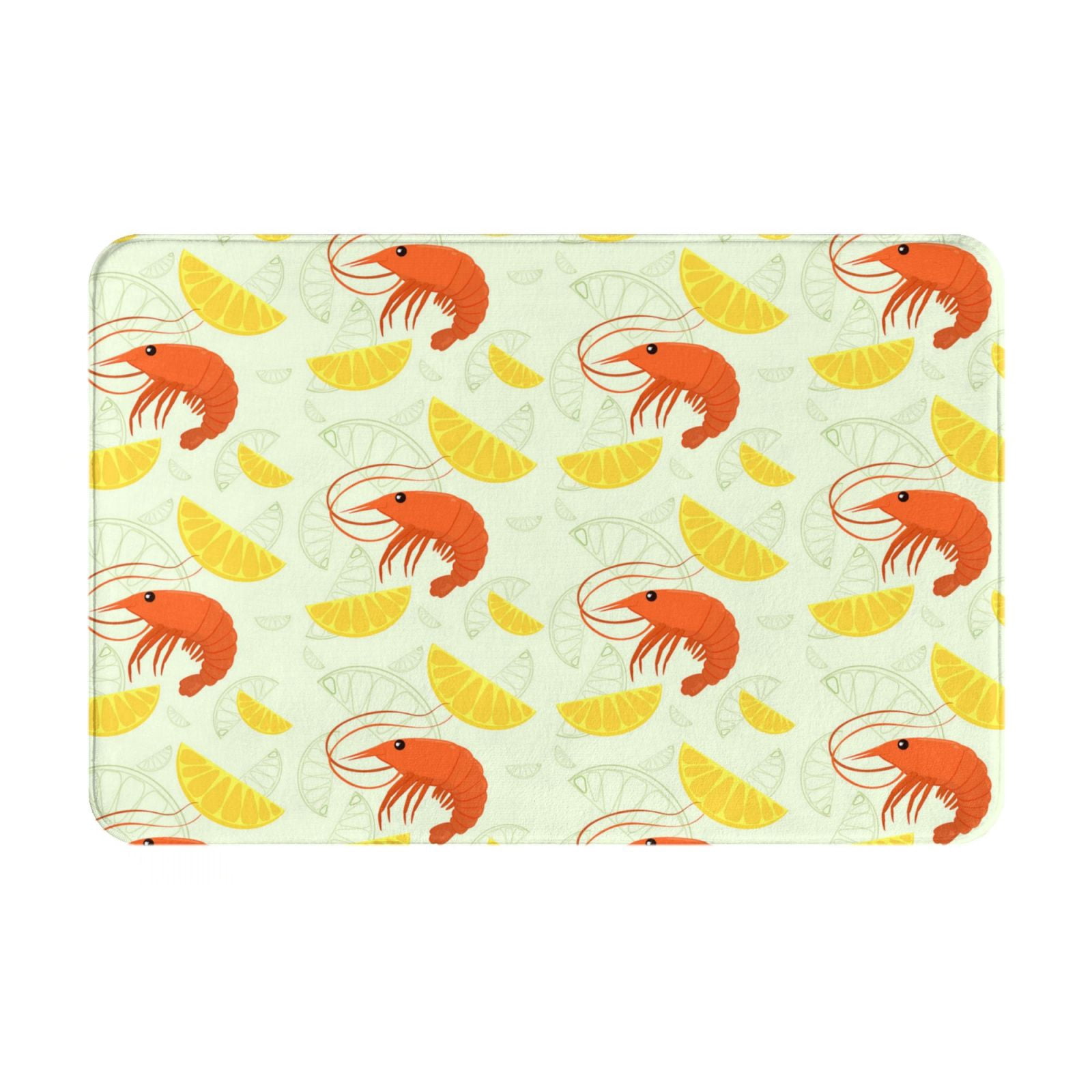 Front Door Mat Indoor Outdoor Outside Entrance - Shrimp Lemon Slices 16 ...