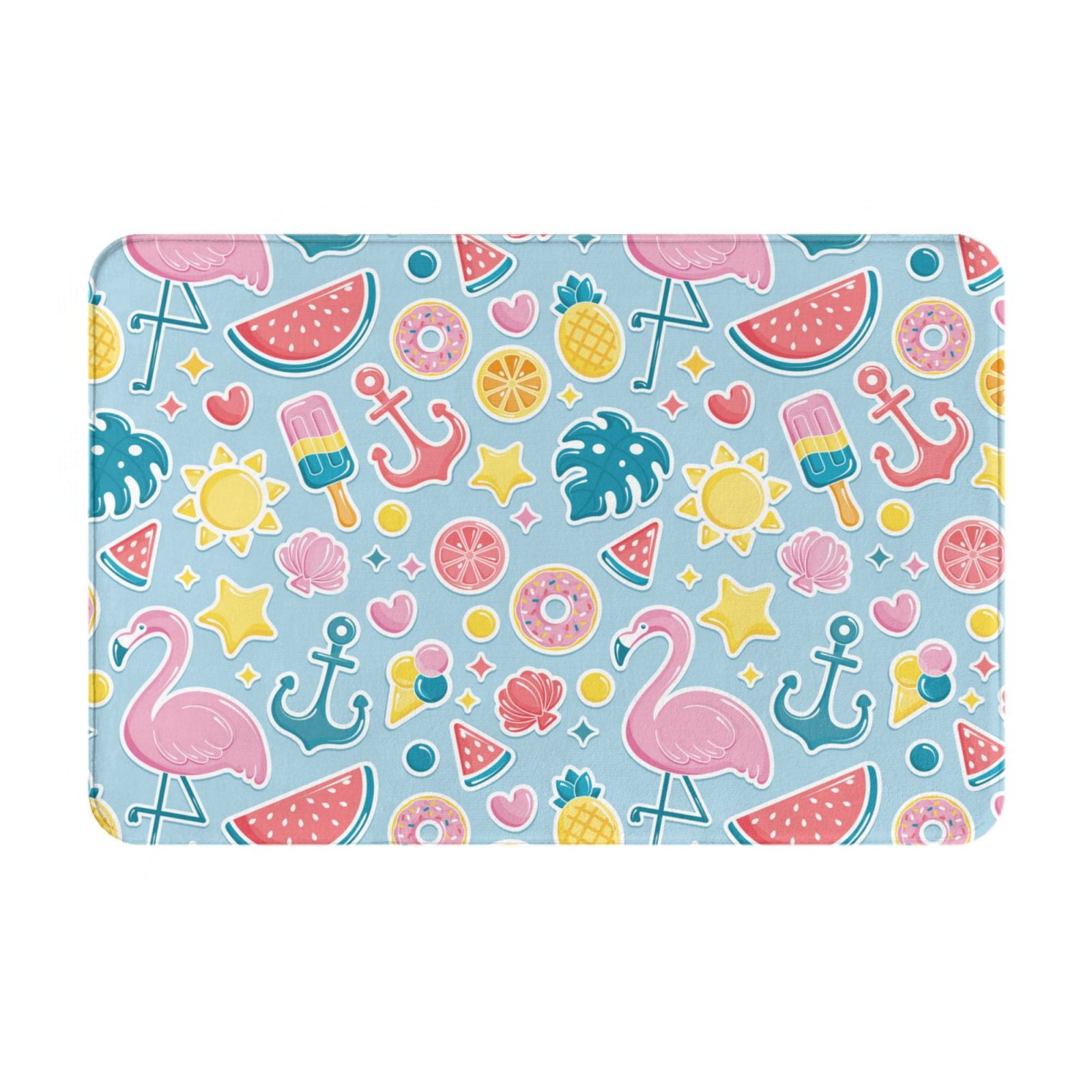 Front Door Mat Indoor Outdoor Outside Entrance - Summer Bird Watermelon ...