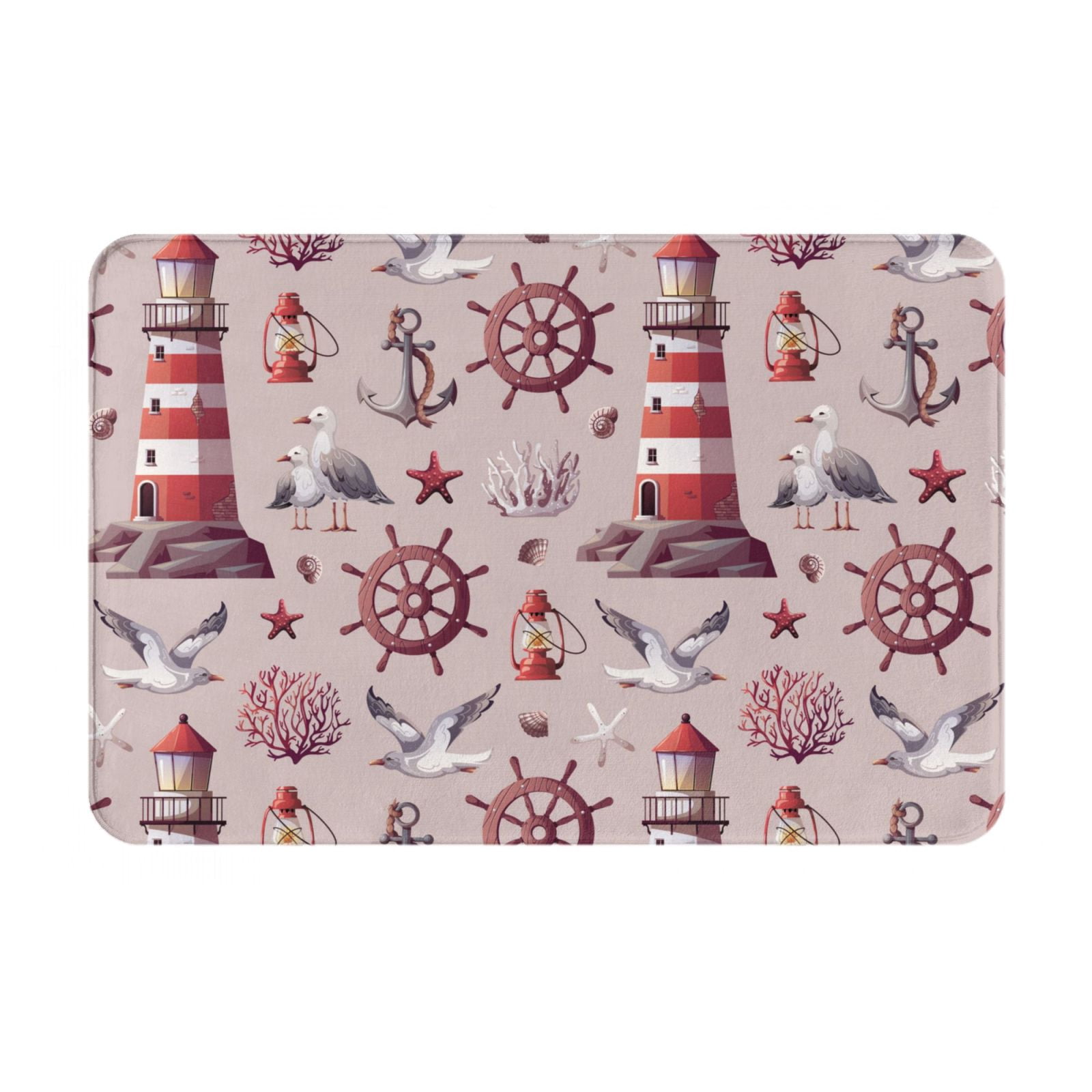 Front Door Mat Indoor Outdoor Outside Entrance - lighthouse rudder bird ...