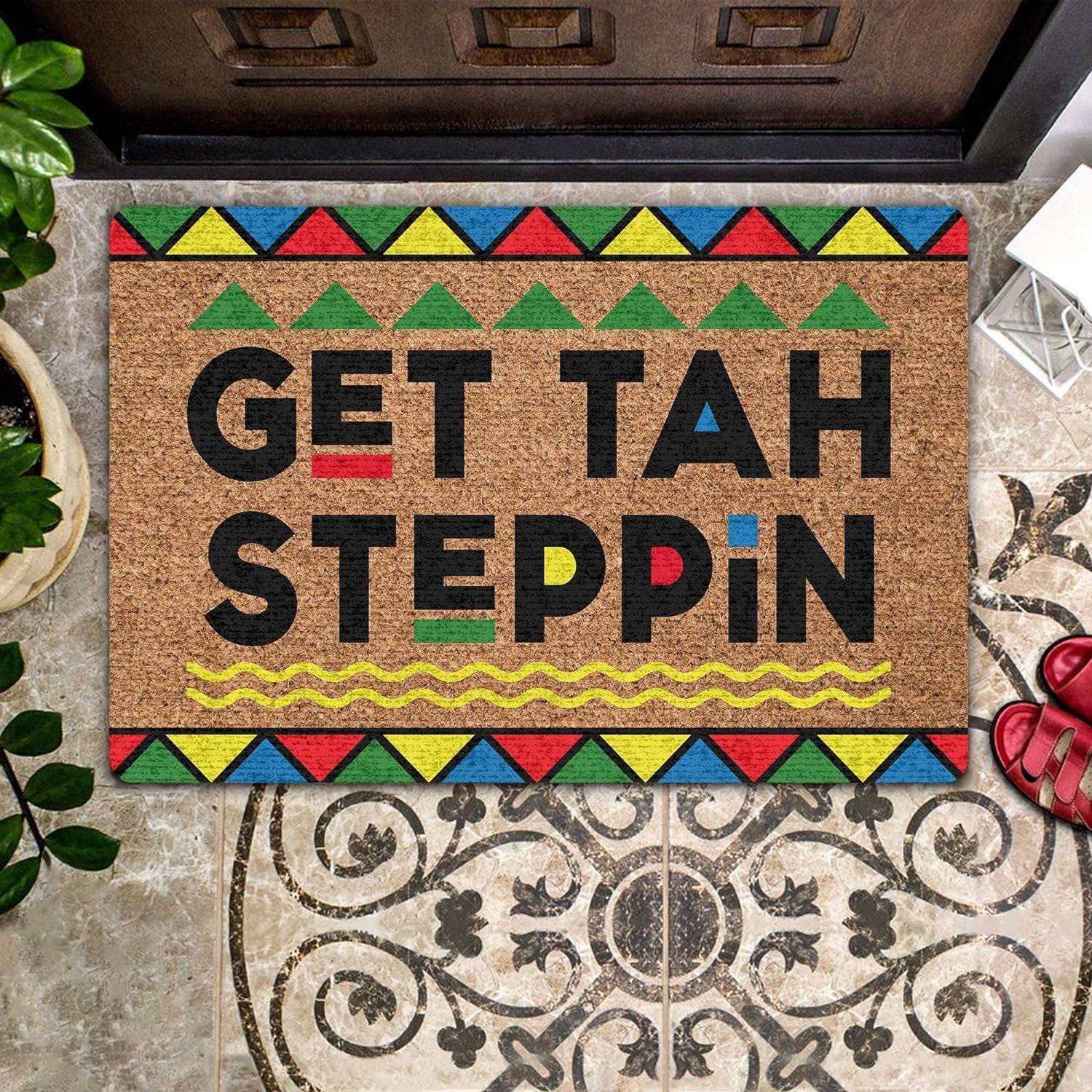 Front Door Mat Large Get Tah Steppin Doormat Welcome Mat Decor Welcome ...