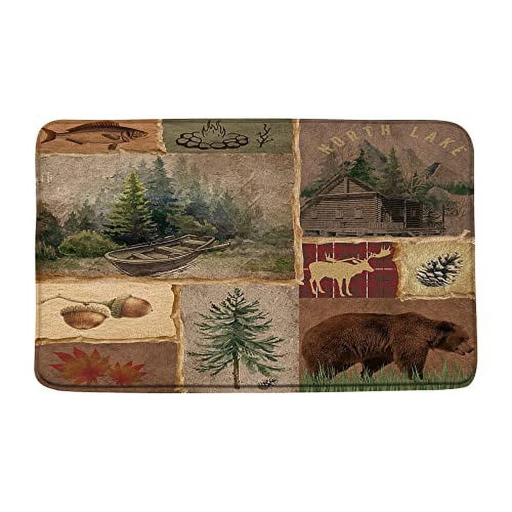 Front Door Mat Large Welcome Lake Country Lodge Cabin Moose Maple Leaf ...