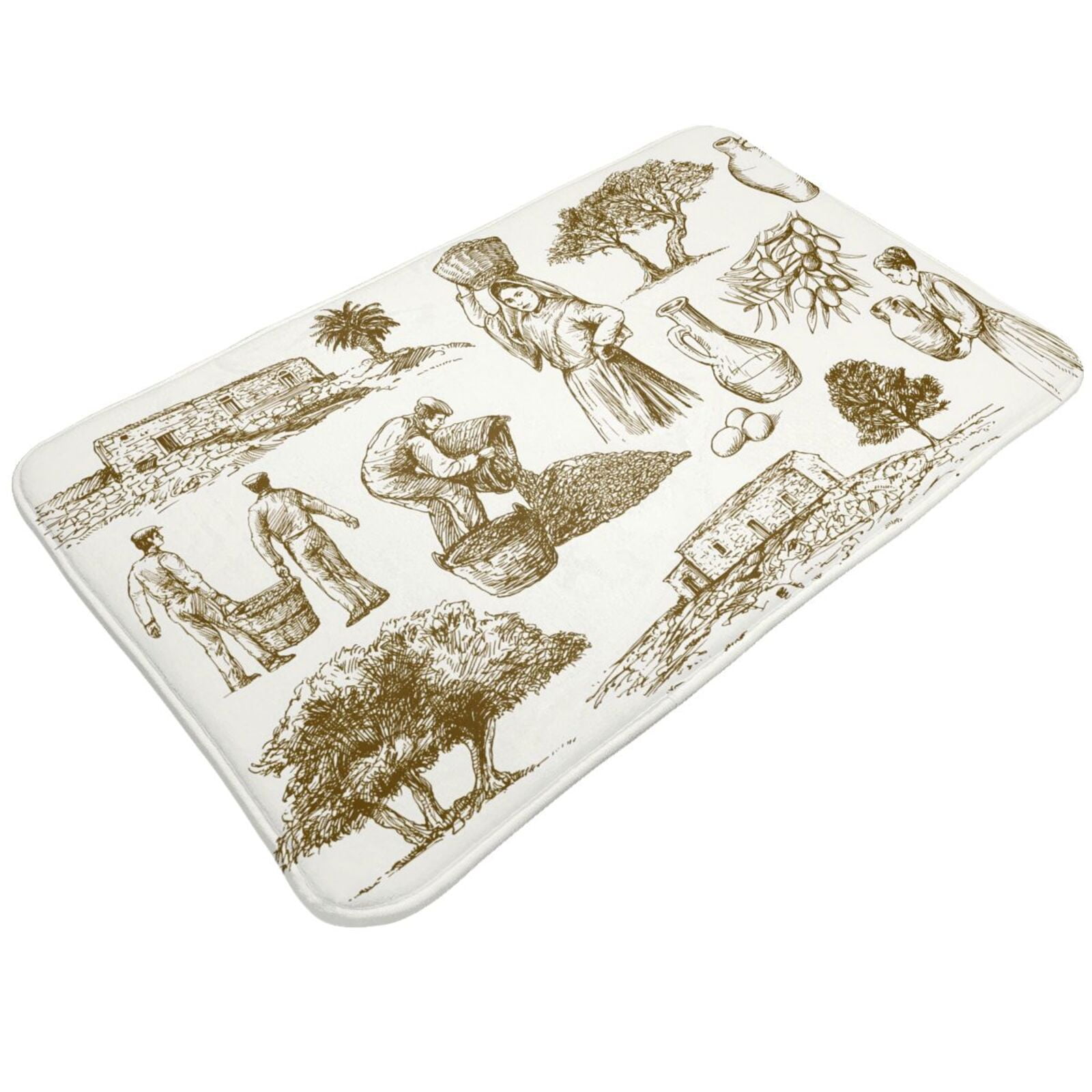 Front Door Mat, Olive Picking Indoor Mats for Bedroom Bathroom Kitchen ...