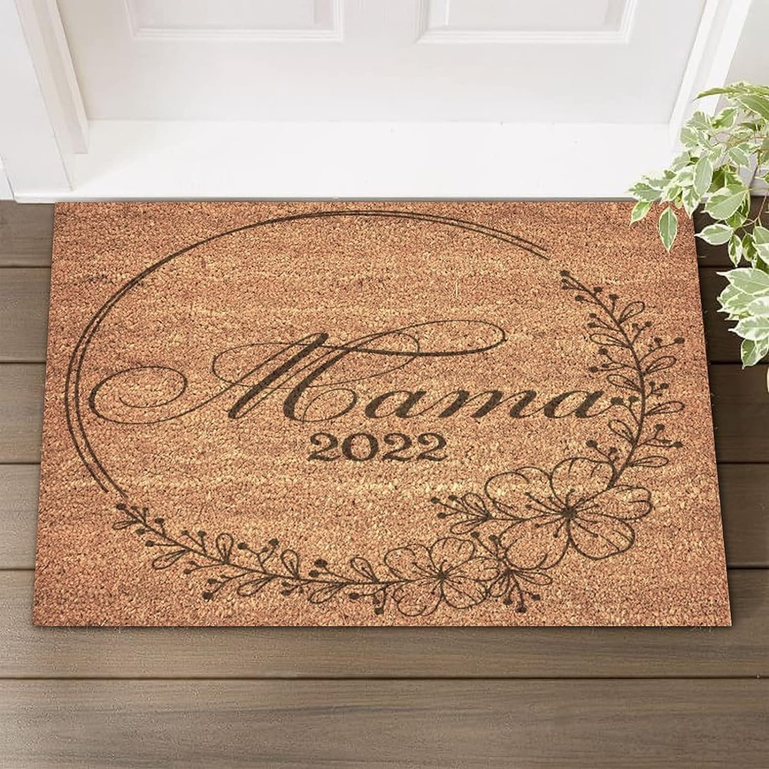Front Door Mat Outdoor Baby Announcement Pregnancy Reveal Entryway ...