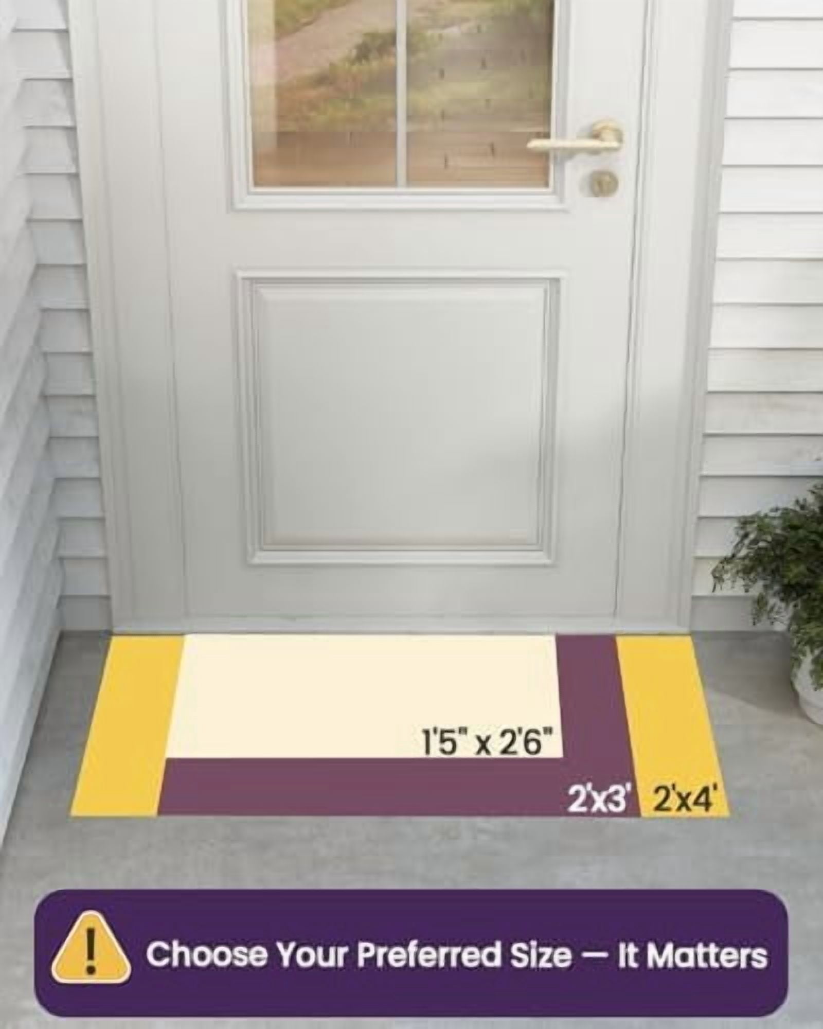 Front Door Mat Outside Entrance, 2x3 ft Rubber Entry Doormat Heavy Duty ...