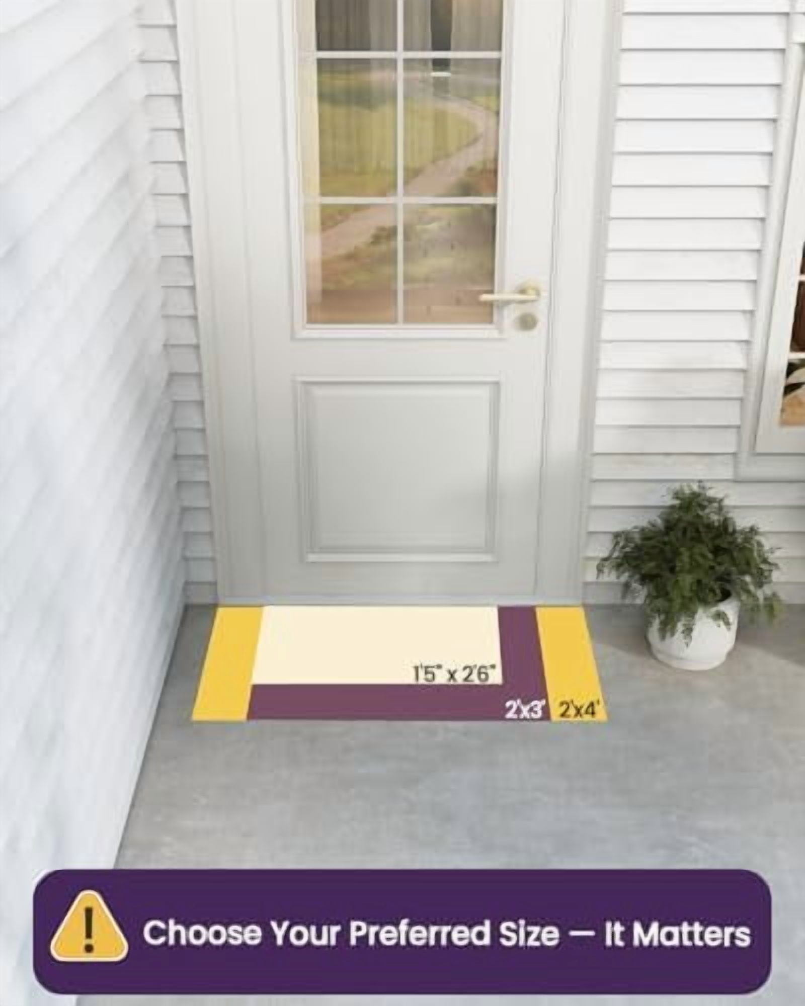 Front Door Mat Outside Entrance, 2x4 ft Rubber Entry Doormat Heavy Duty ...