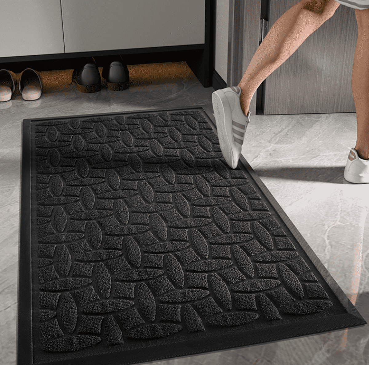 Front Door Mat Outside Entrance, Duty Natural Rubber Mat, Durable Easy ...