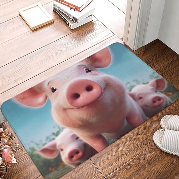 Front Door Mat Outside Entrance Funny Pig Design Heavy Duty Non Slip ...