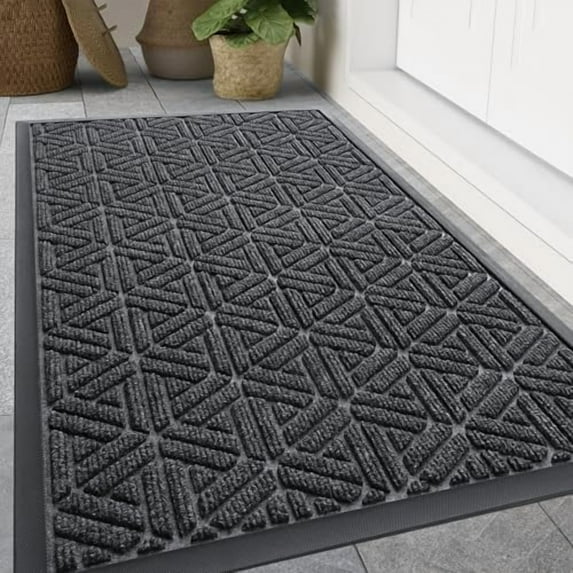 Front Door Mat Outside Entrance, Heavy Duty Sturdy Natural Rubber ...