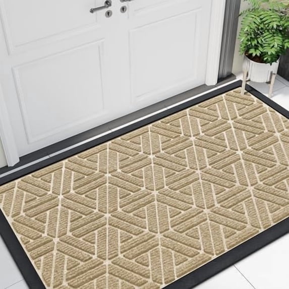 Front Door Mat Outside Entrance, Heavy Duty Sturdy Natural Rubber ...