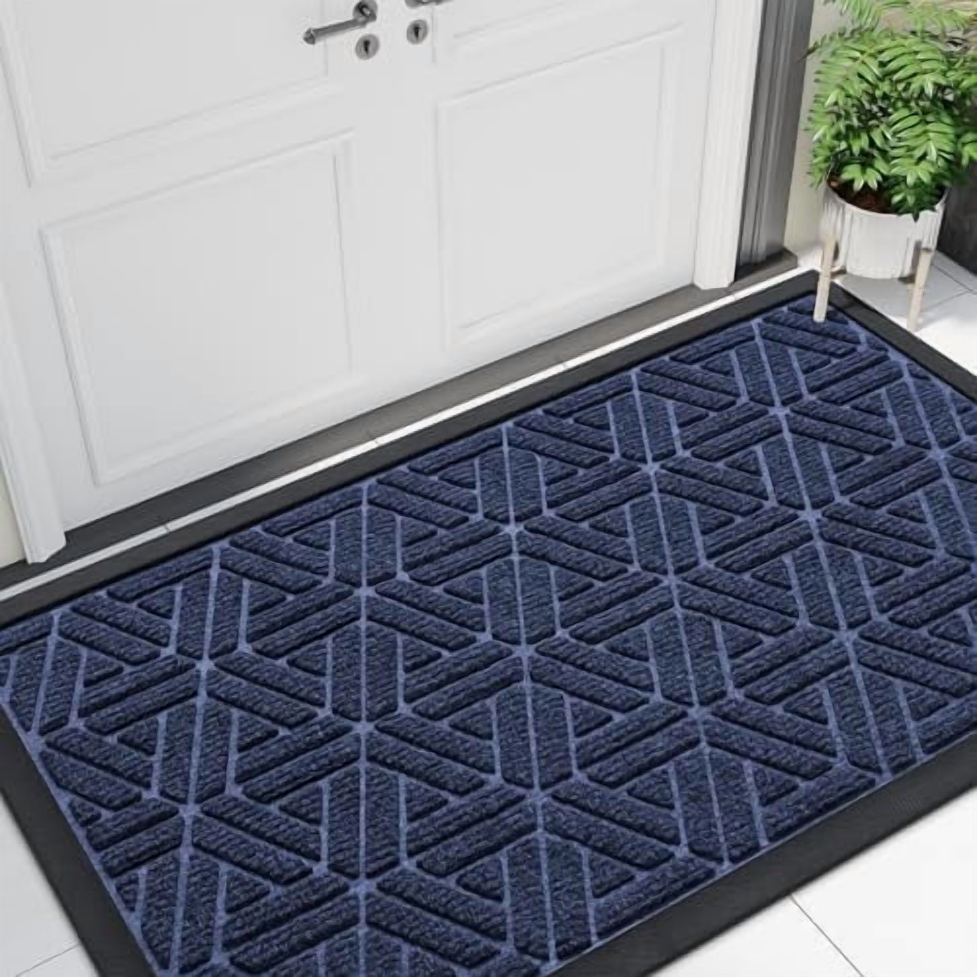 Front Door Mat Outside Entrance, Heavy Duty Sturdy Natural Rubber ...