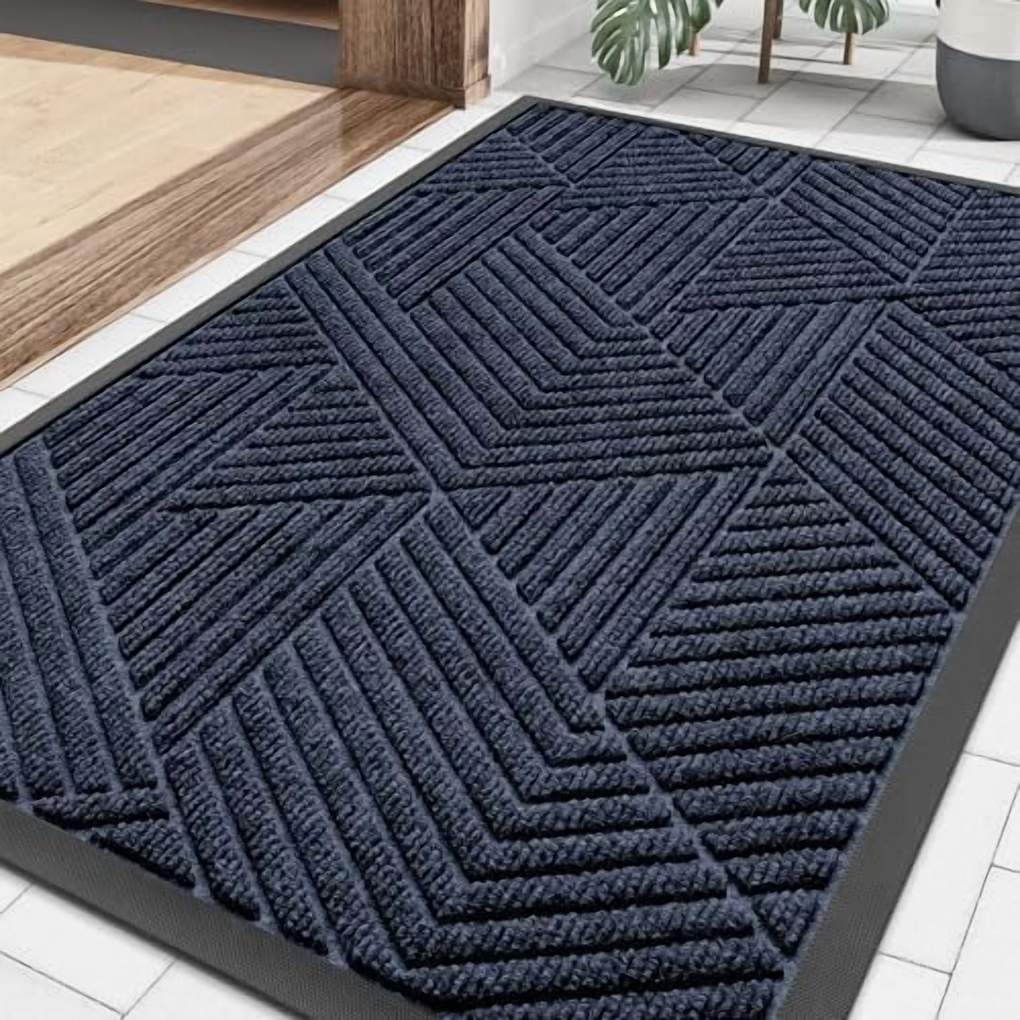 Front Door Mat Outside Entrance, Heavy Duty Sturdy Natural Rubber ...