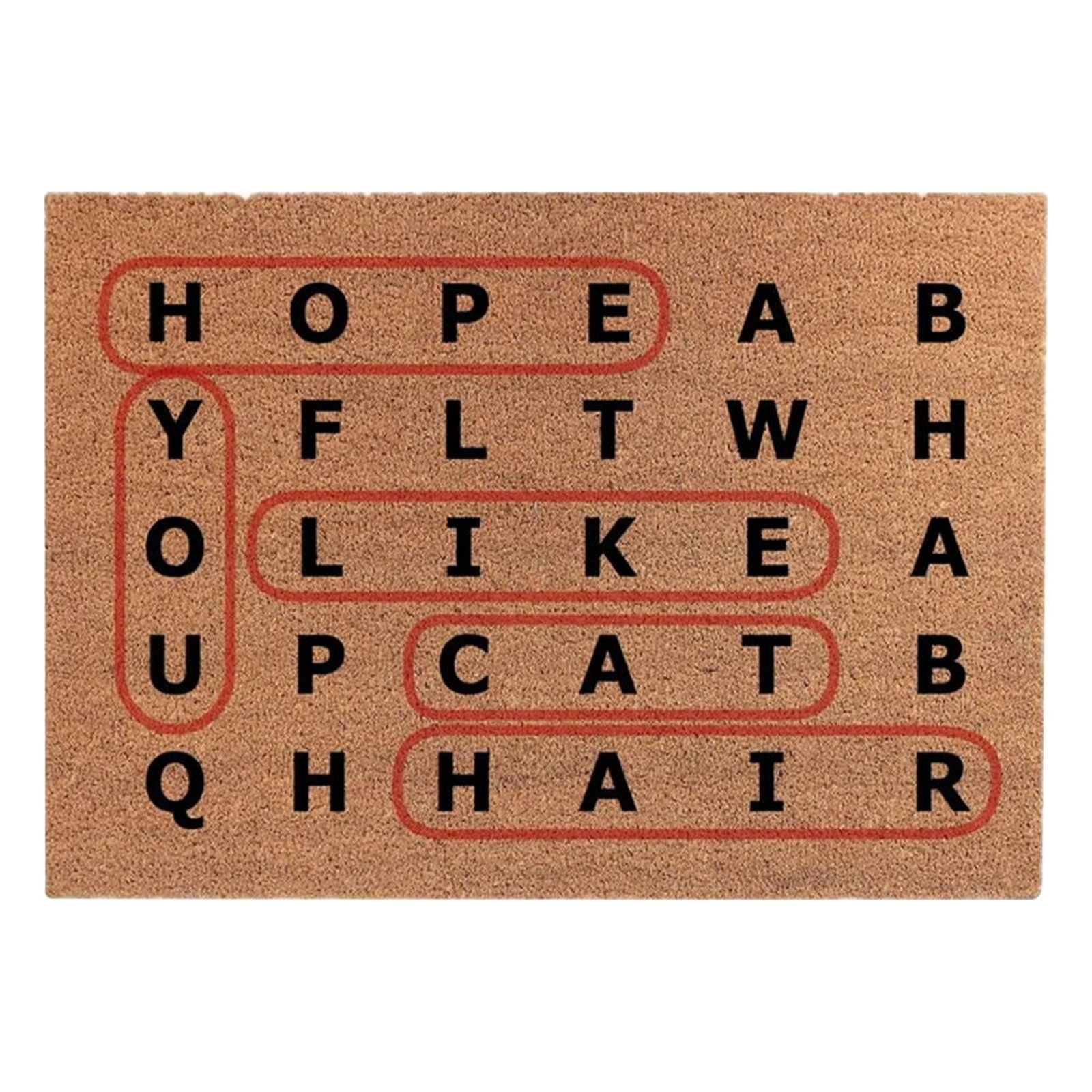 Front Door Mat Word Game Doormat Hope You Like Cat Hair Door Rugs for ...