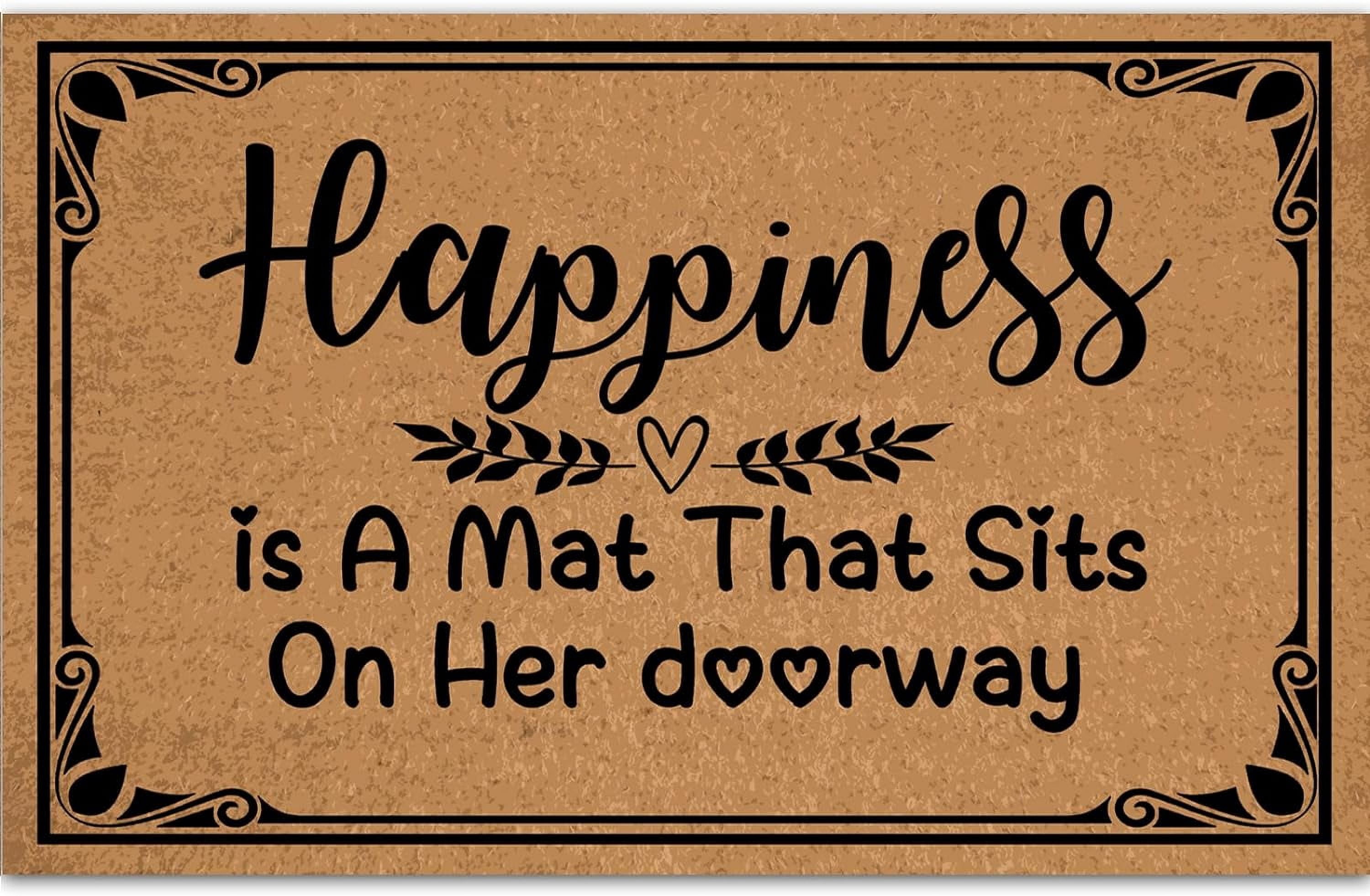 Front Door Mats Outside for Outdoor Entrance, Happiness is a Mat That ...