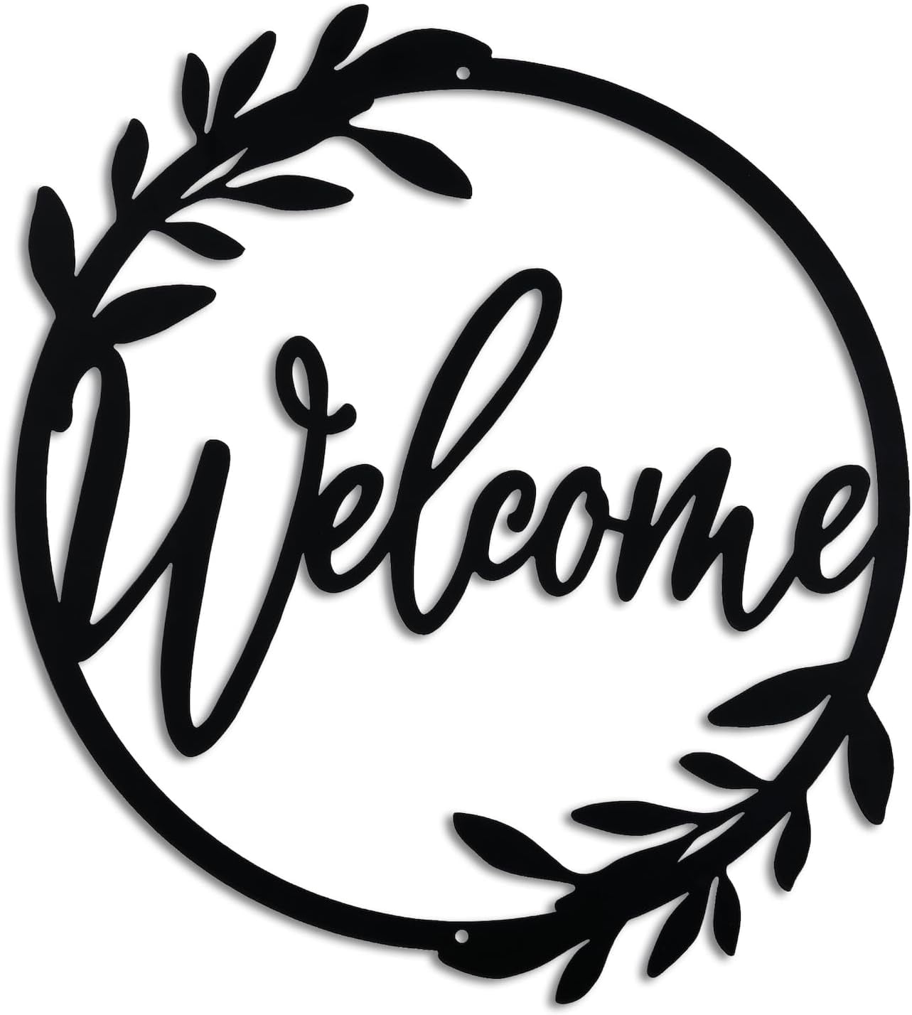 Front Door Metal Welcome Sign 12 Inch Black Wall Decor Indoor Outdoor ...