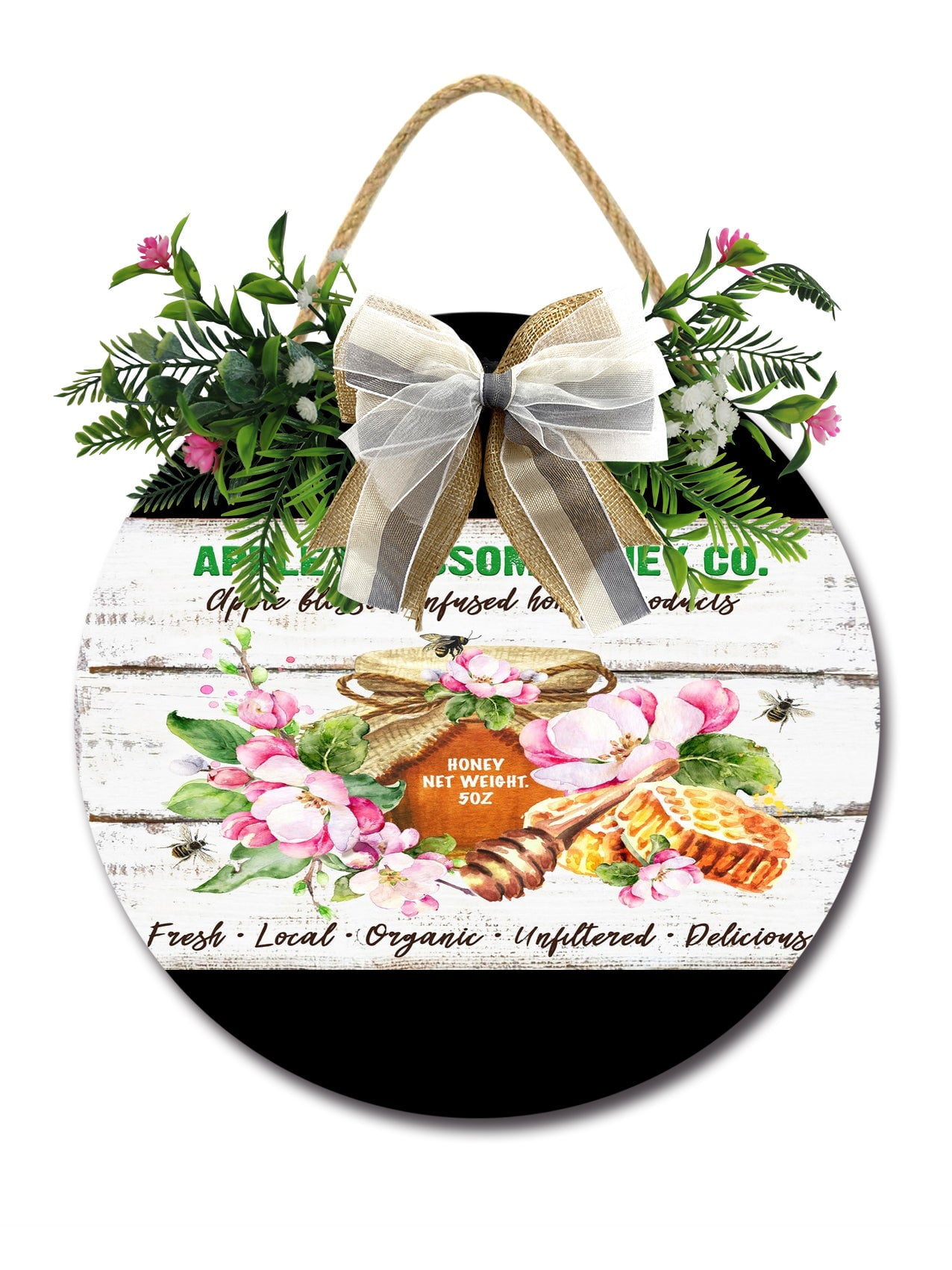 Front Door Porch Decorations Apple Blossom Honey Door Hanging Sign 11 ...