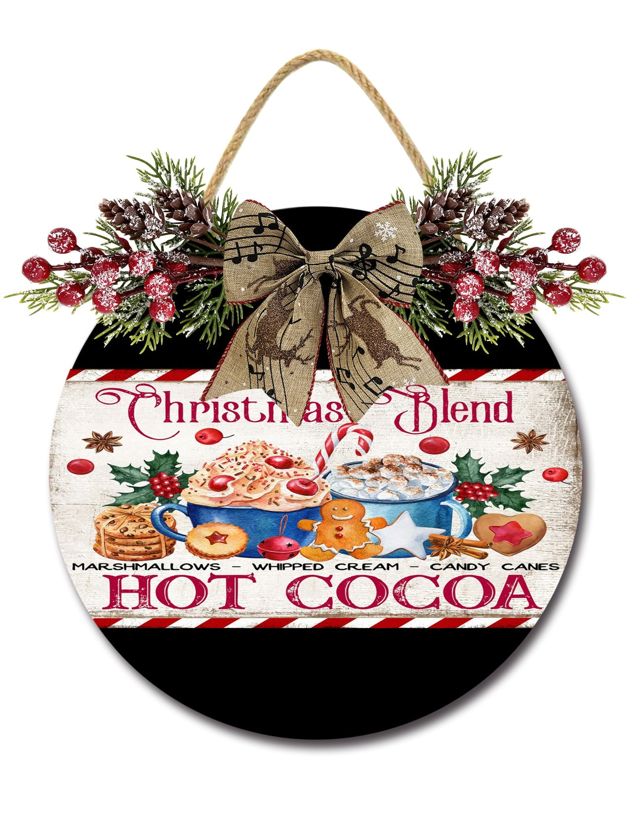 Front Door Porch Decorations Christmas Blend Hot Cocoa Door Hanging ...