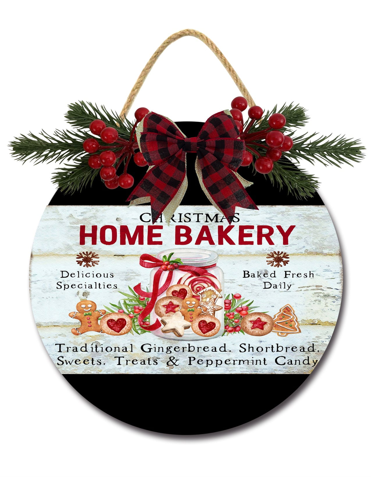 Front Door Porch Decorations Christmas Home Bakery Door Hanging Sign 12 ...