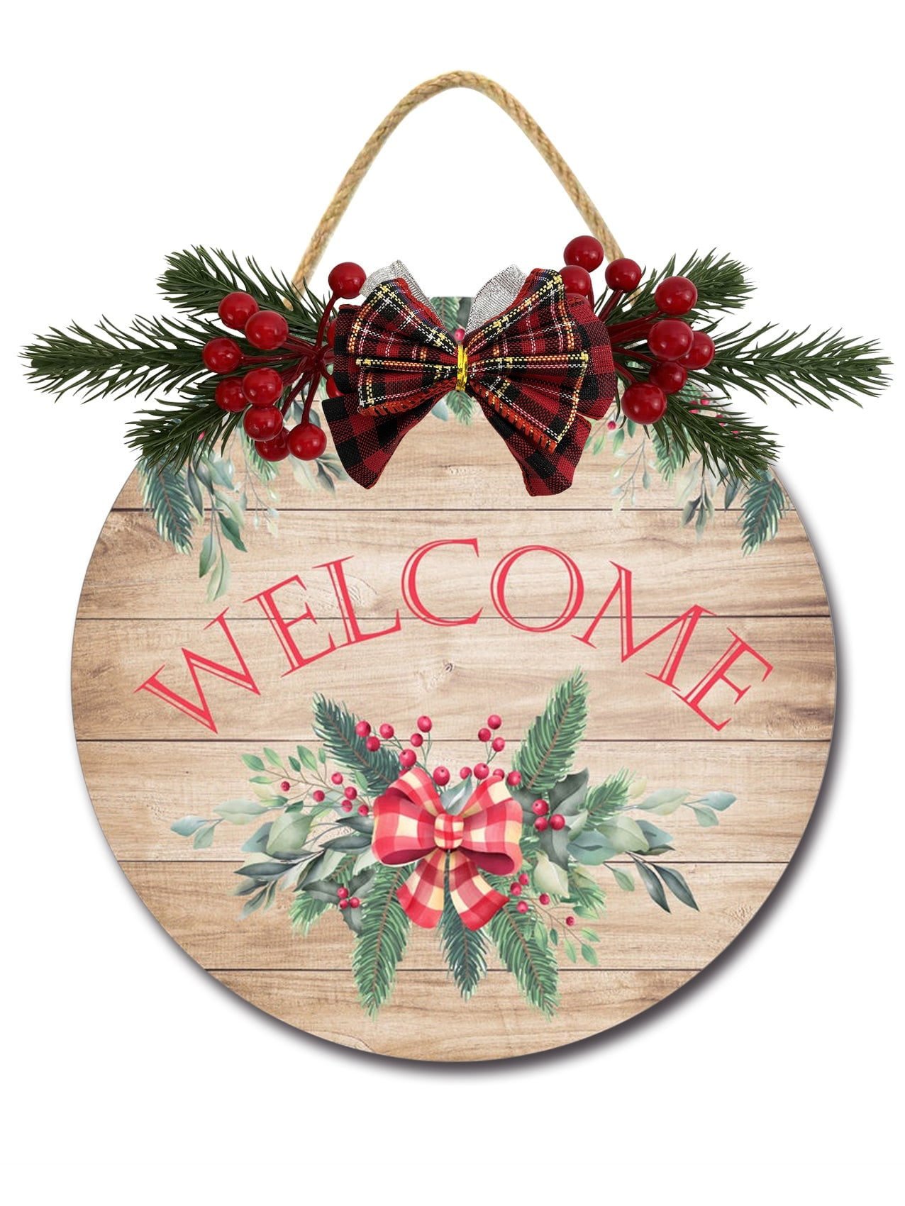 Front Door Porch Decorations Christmas Welcome Door Hanging Sign 12 ...