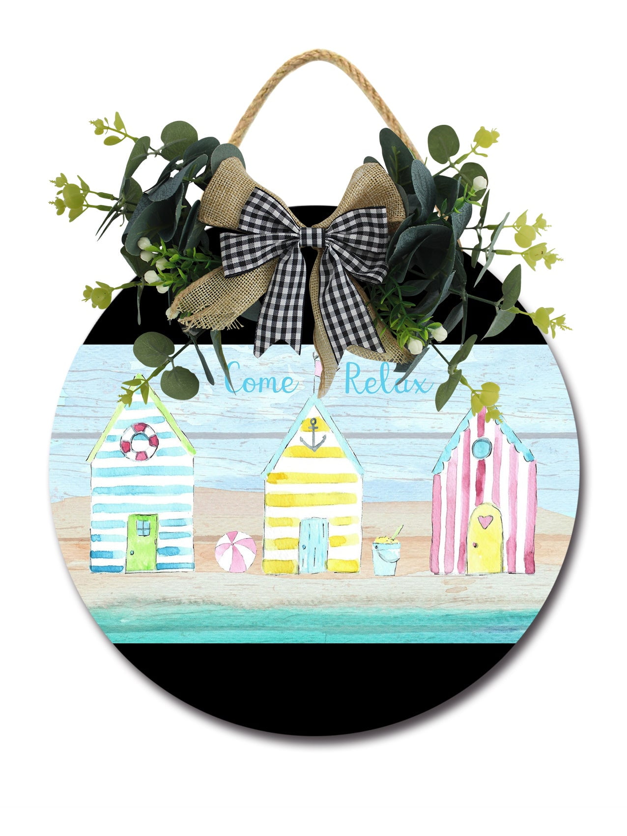 Front Door Porch Decorations Come Relax Door Hanging Sign 12 inch ...