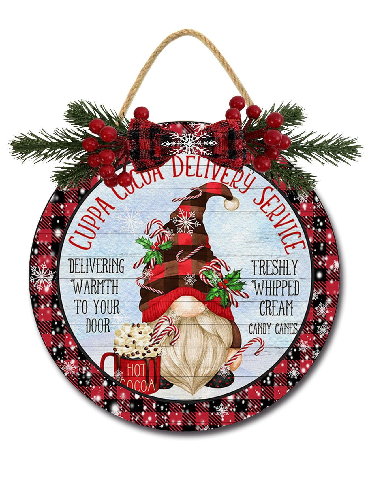 Front Door Porch Decorations Cuppa Hot Cocoa Door Hanging Sign 12 inch ...