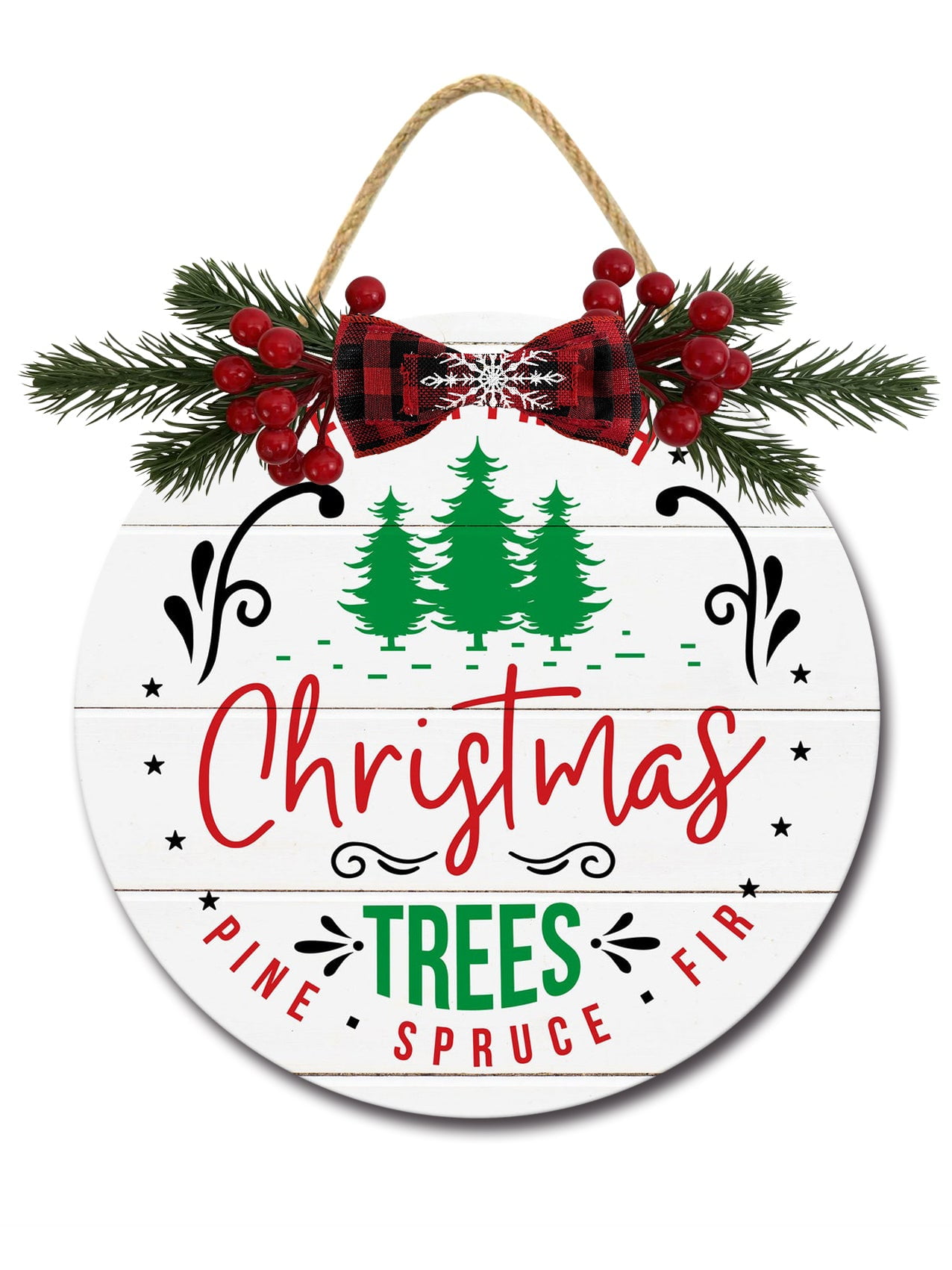 Front Door Porch Decorations Farm Fresh Christmas Tree Door Hanging ...