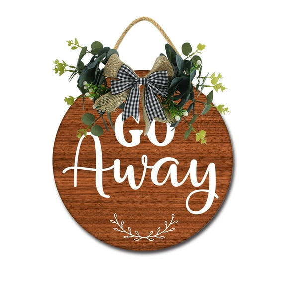 Front Door Porch Decorations Go Away Door Hanging Sign 11 inch Wooden ...