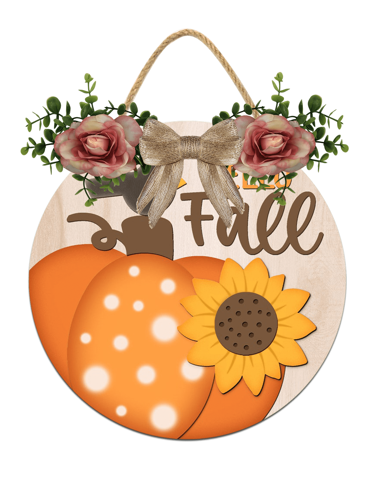 Front Door Porch Decorations Hello Fall Door Hanging Sign 11 inch ...