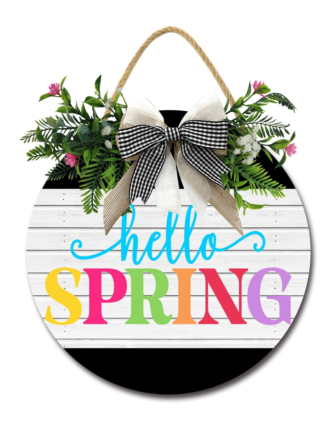 Front Door Porch Decorations Hello Spring Door Hanging Sign 12 inch ...