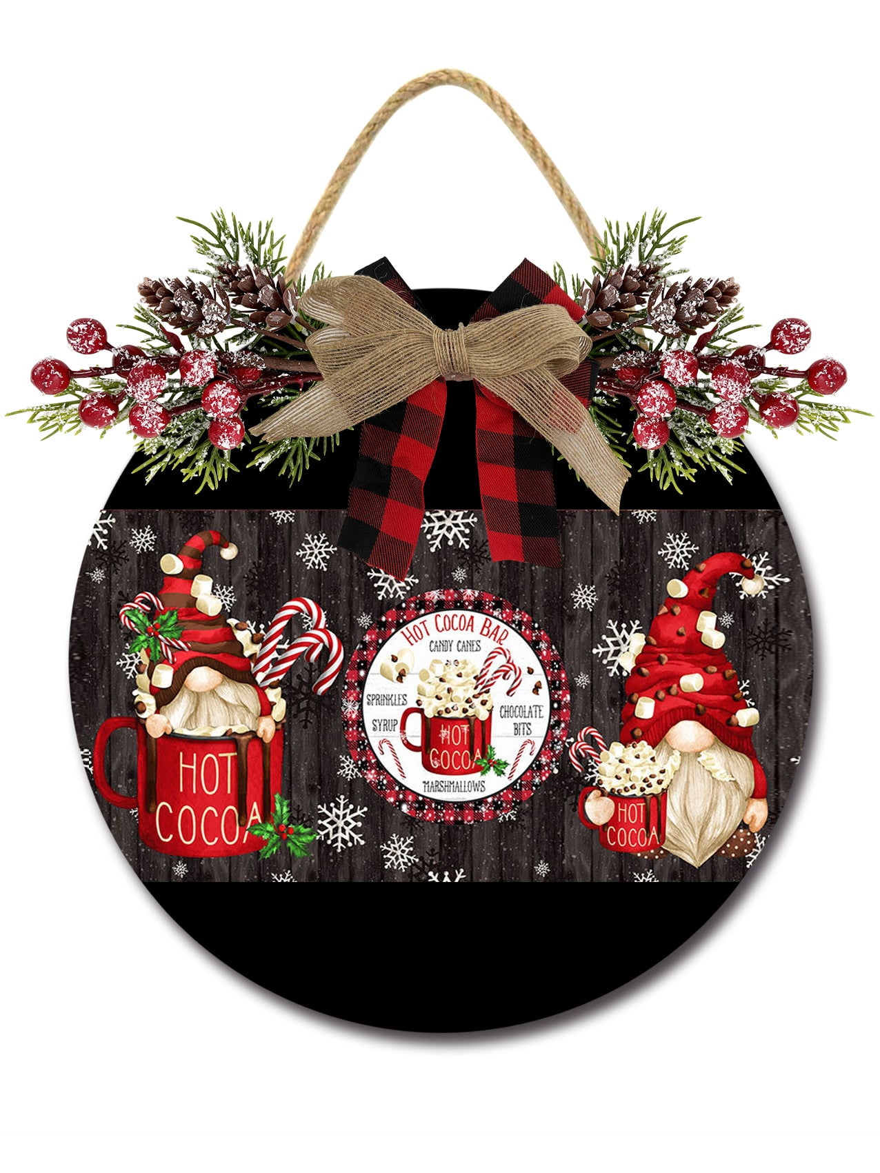 Front Door Porch Decorations Hot Cocoa Bar Door Hanging Sign 11 inch ...