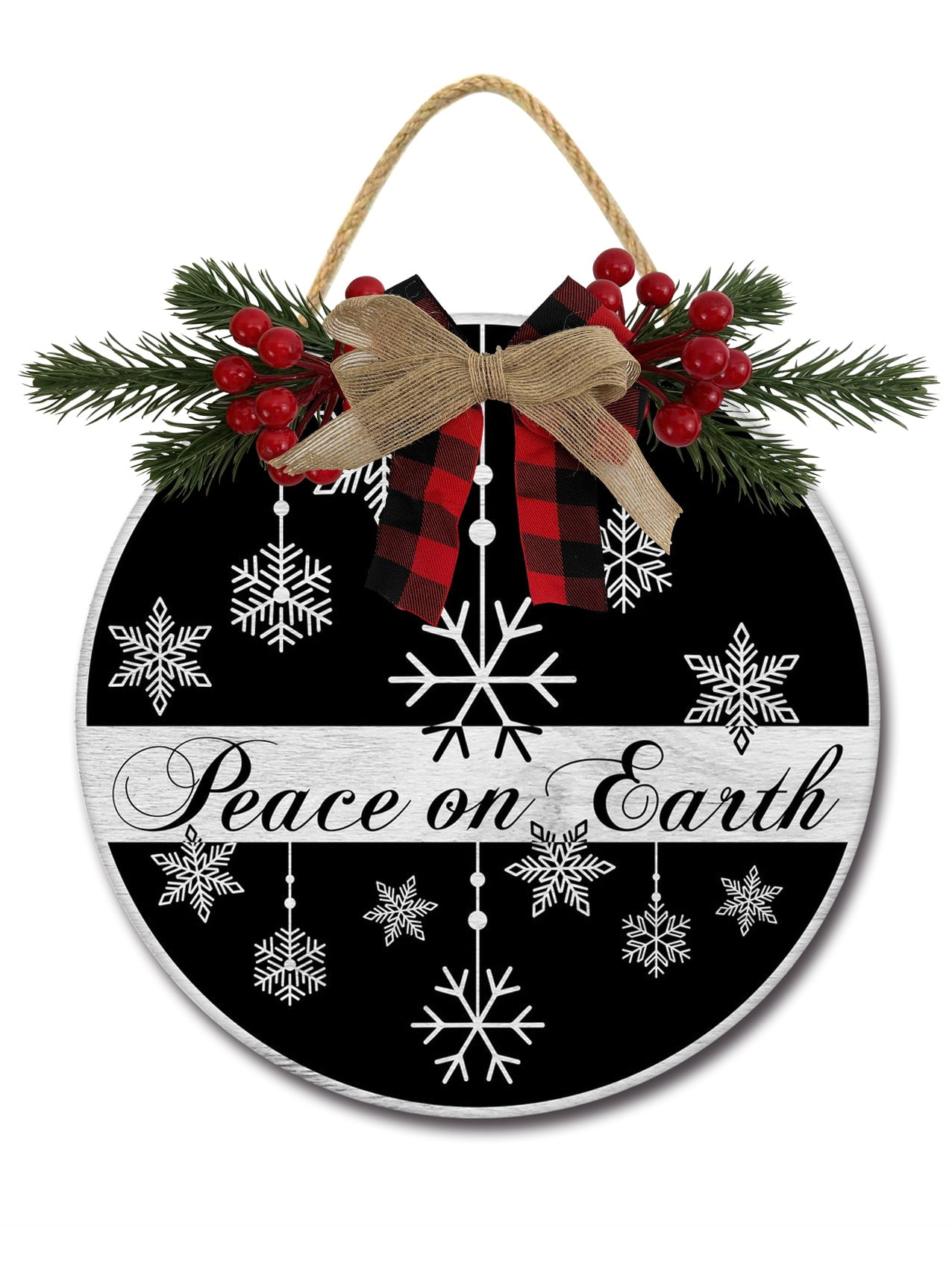 Front Door Porch Decorations Peace On Earth Door Hanging Sign 11 inch ...