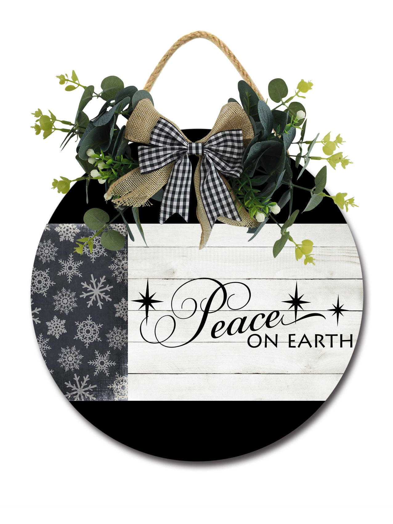 Front Door Porch Decorations Peace On Earth Door Hanging Sign 12 inch ...