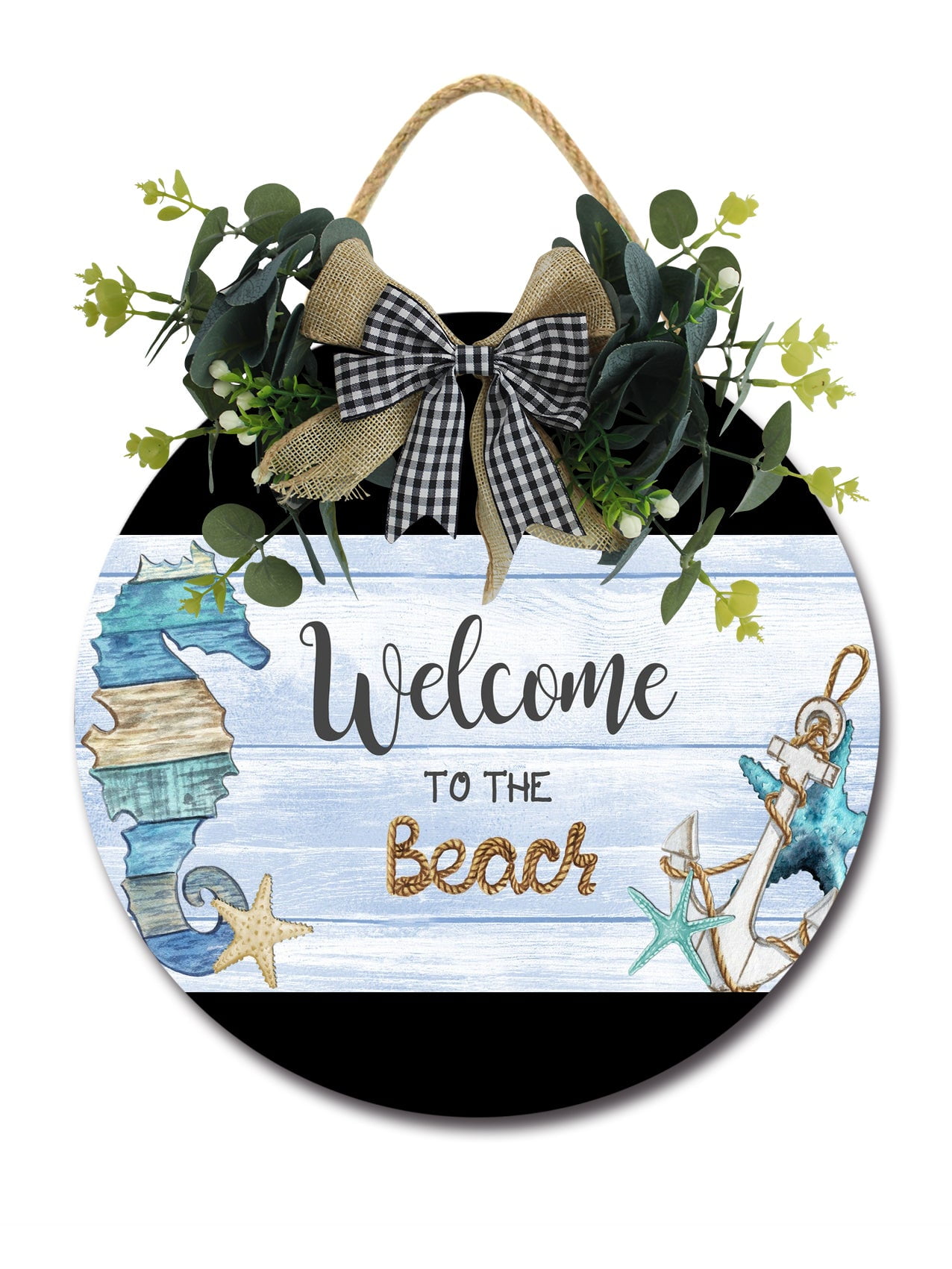 Front Door Porch Decorations Welcome To The Beach Door Hanging Sign 12 ...
