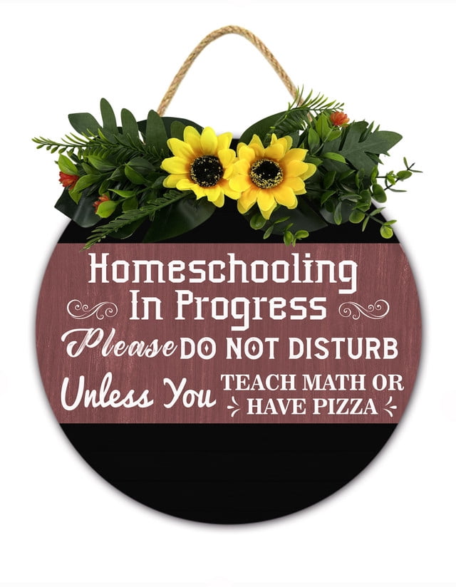 Front Door Sign 11X11Inch Home School Sign Gift Farmhouse Homeschooling ...