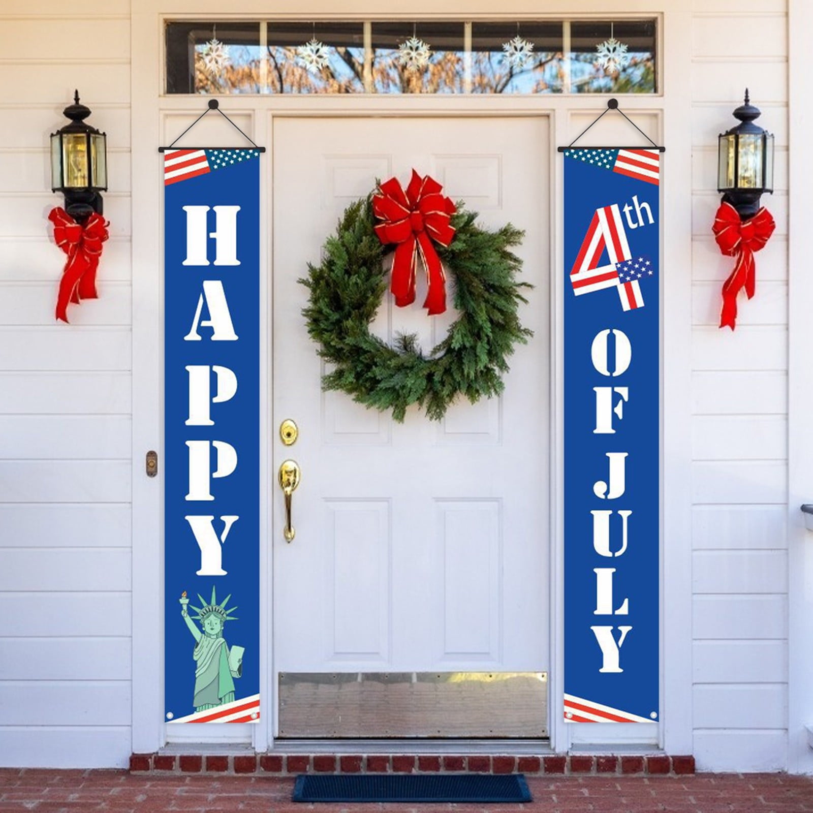 Front Door Sign Patriotic Porch Banner Stars and Stripes Porch Sign ...