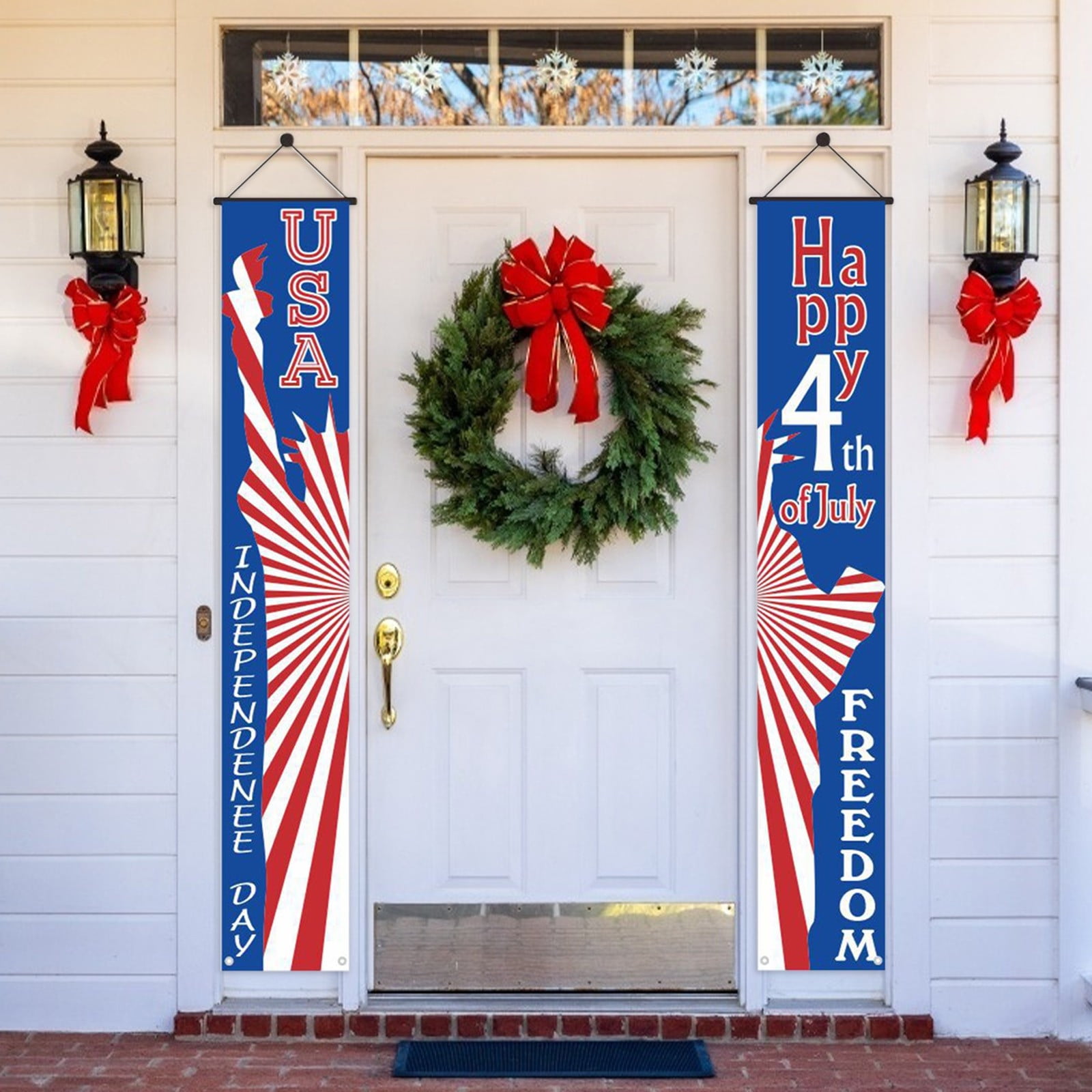 Front Door Sign Patriotic Porch Banner Stars and Stripes Porch Sign ...