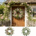 Front Door Spring Wreath with Artificial Green Leaves, for Indoor ...