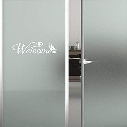 Front Door Welcome Sign. Vinyl Decal. 16" W X 4" H (White). 3 Display ...