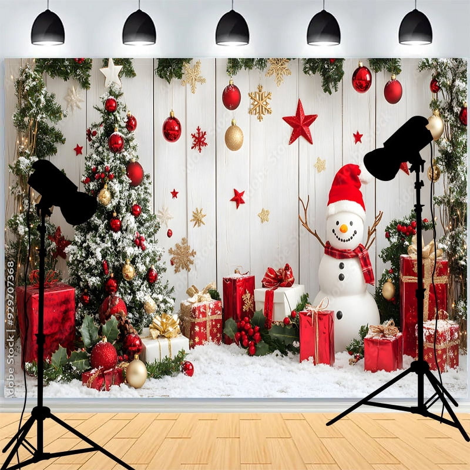 Front Door Window Christmas Day Wreach Photography Backdrops New Year ...