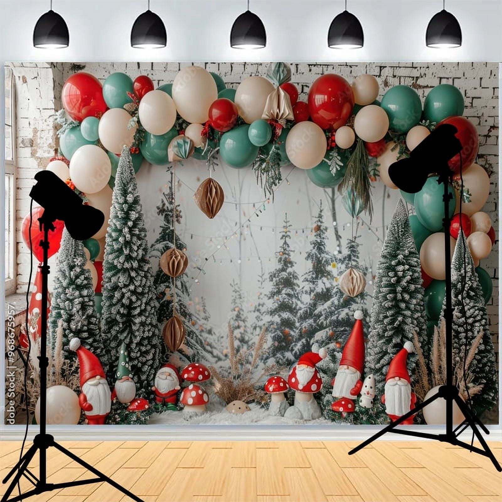 Front Door Window Christmas Day Wreach Photography Backdrops New Year ...